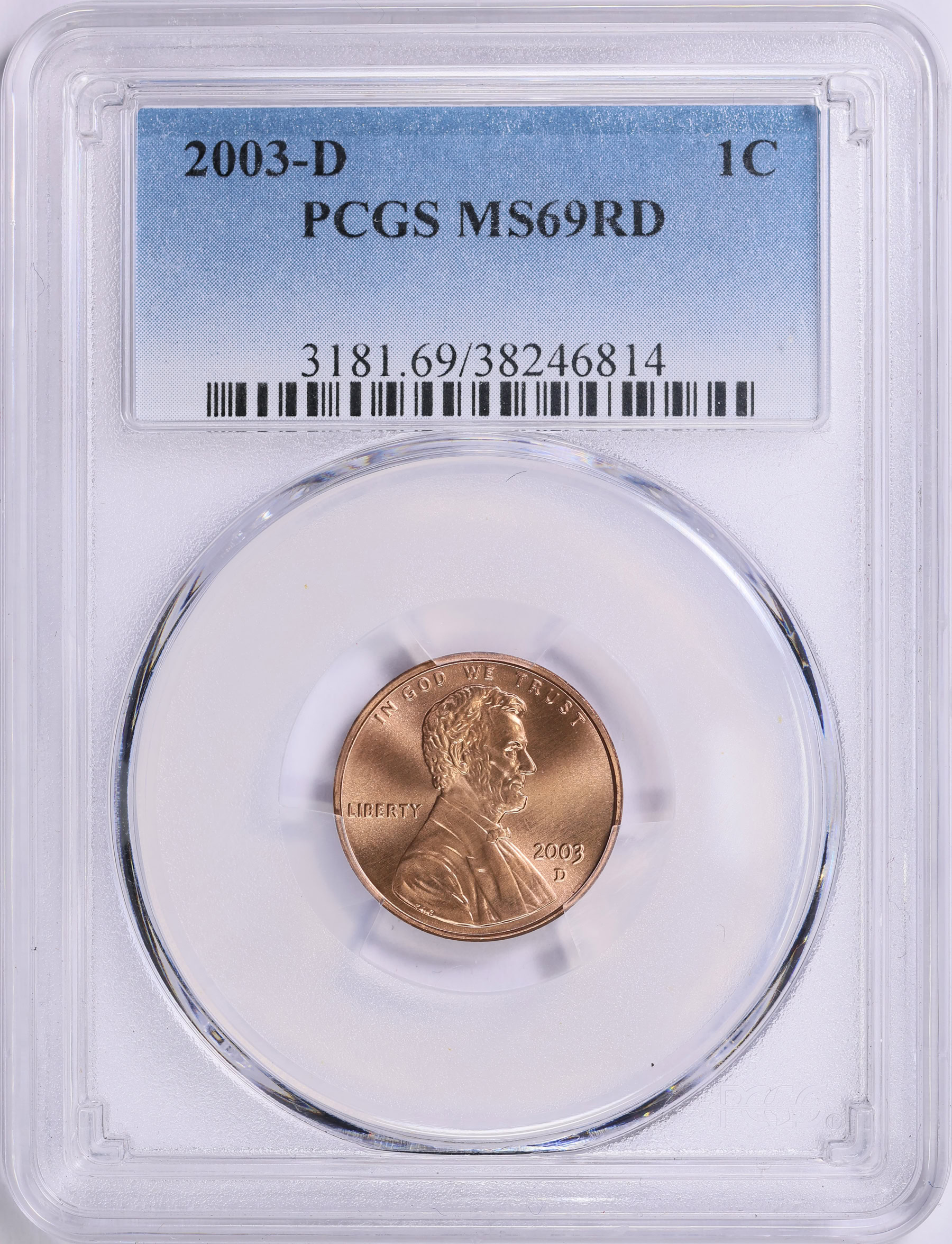 2003-D Lincoln Cent PCGS MS-69 RD (Item 755968) | GreatCollections Coin ...