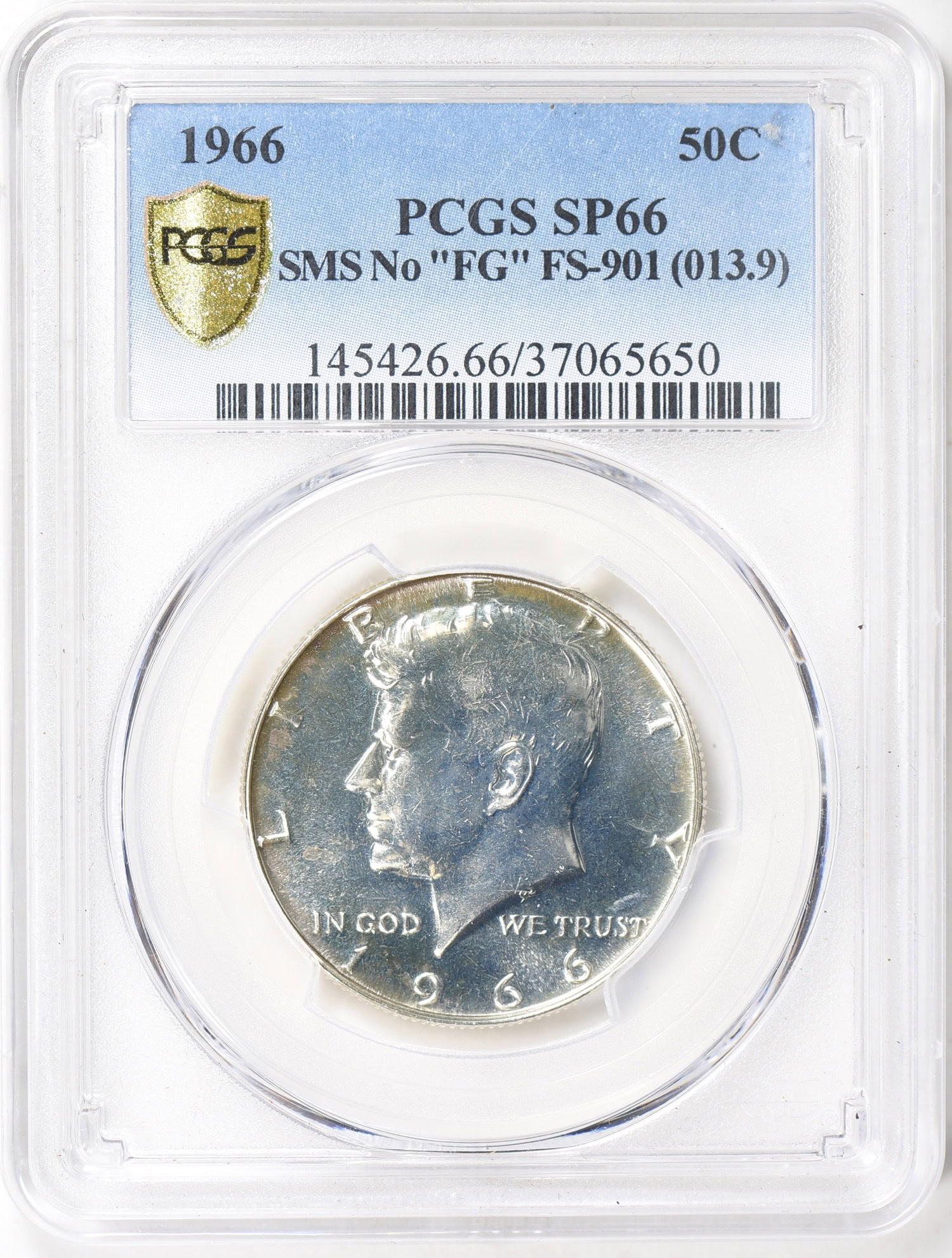 1966 Kennedy Half Dollar SMS. No FG FS-901 (013.9) PCGS SP-66 (Item ...