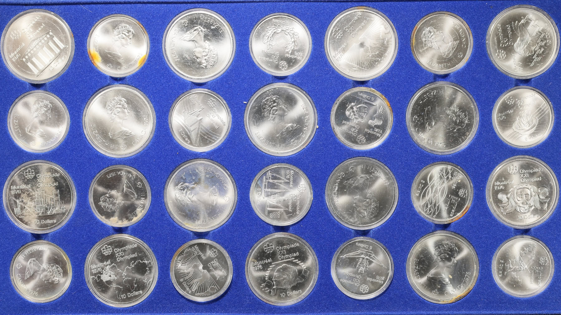 Canada 1976 Silver $5 & $10 Olympic Uncirculated Set Series 1-7 ...