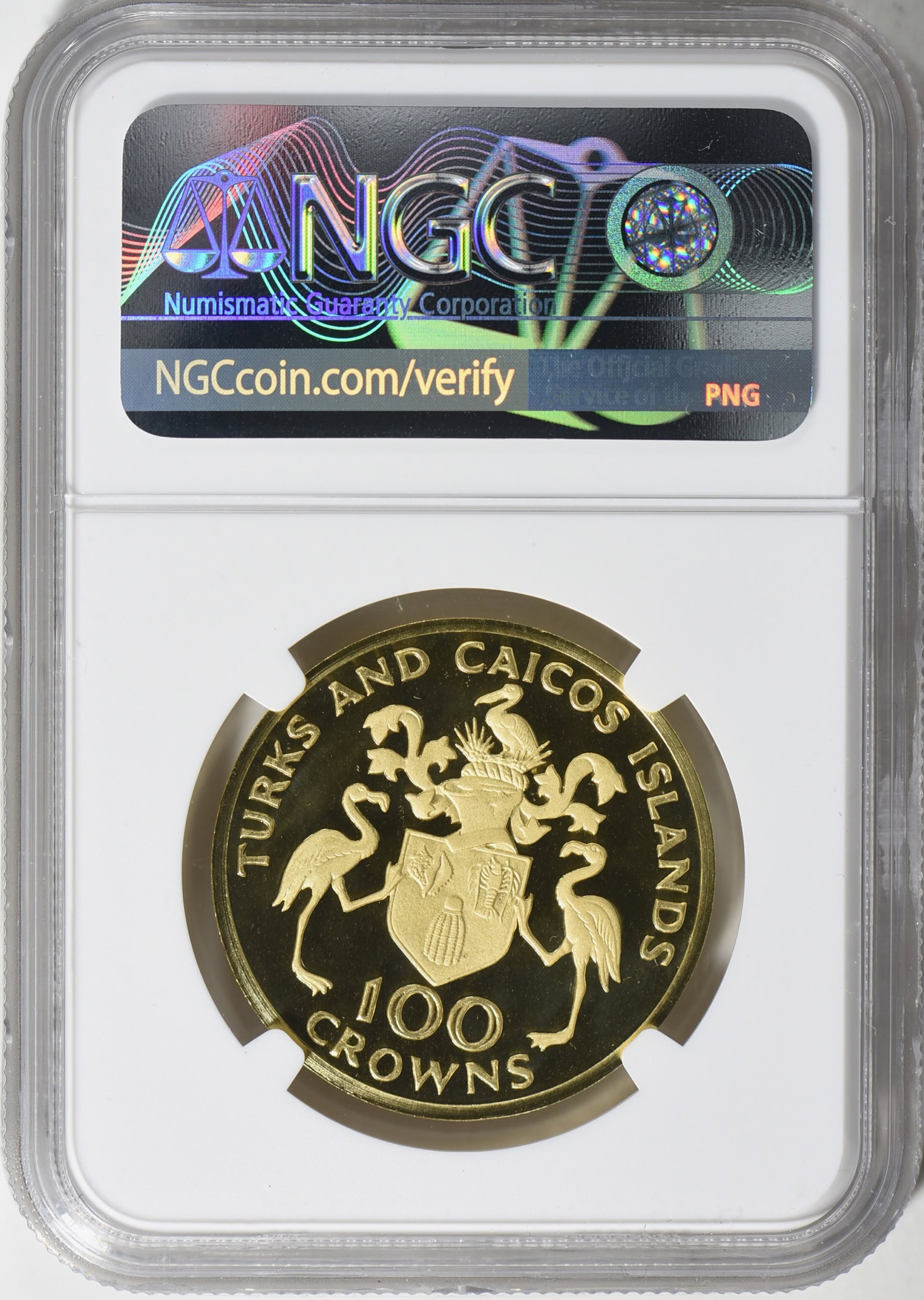 Turks & Caicos Islands 1974 Gold 100 Crowns and Silver 20 Crowns Birth ...