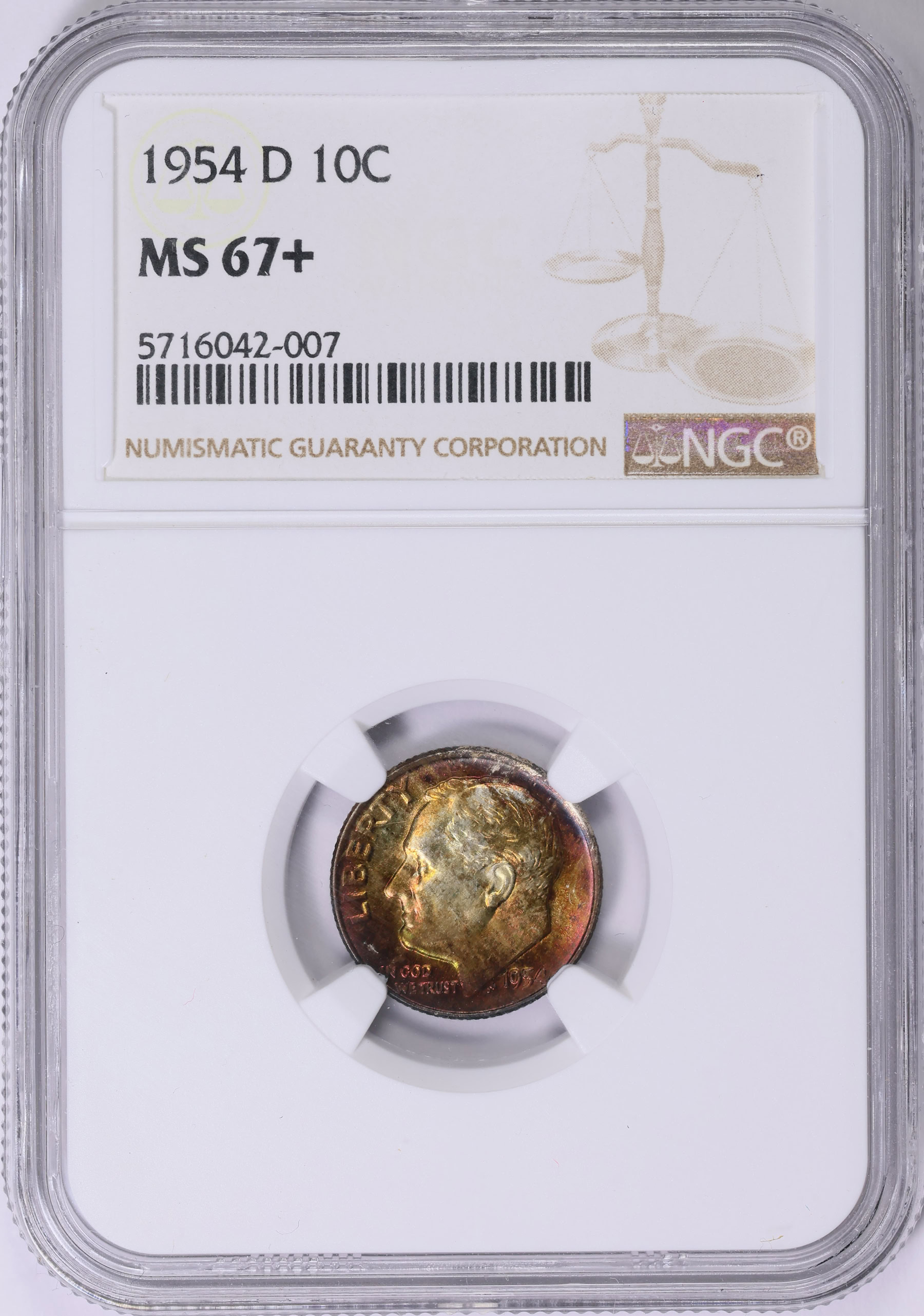 1954-D Roosevelt Dime NGC MS-67+ (Toned) (Item 776105 ...