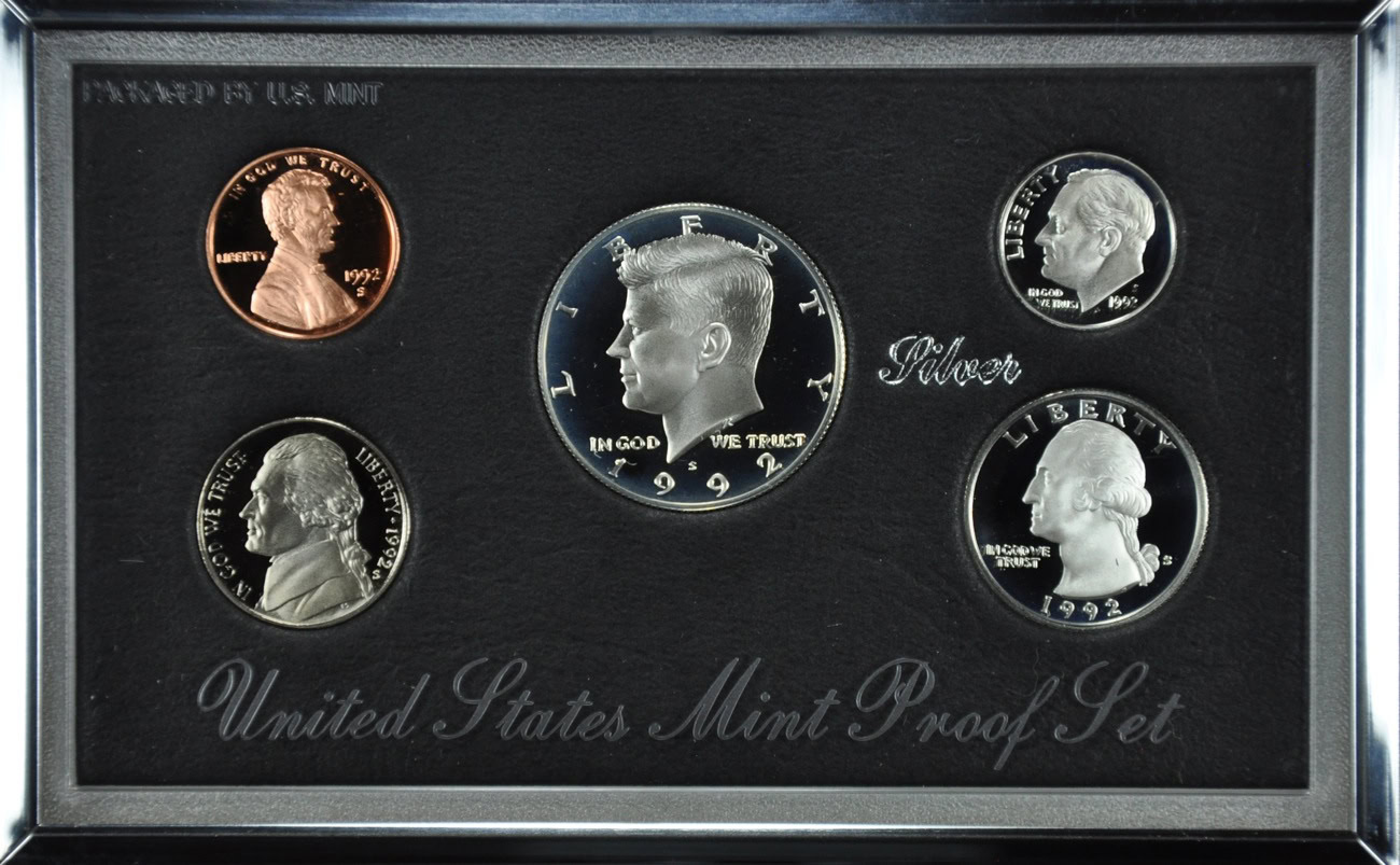 1992-S 1c-50c Premier Silver Proof Set Uncertified in Original ...