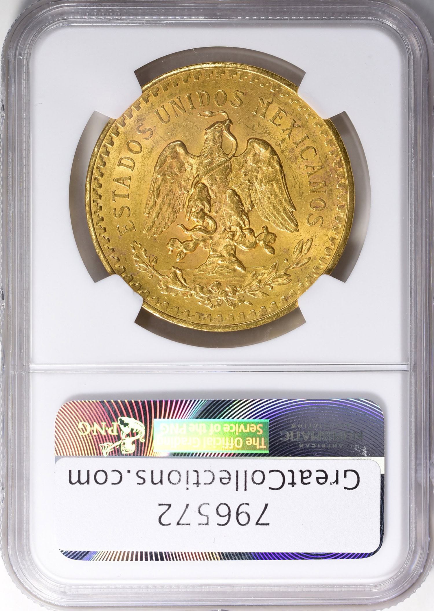 Mexico 1921 Gold 50 Pesos KM-481 NGC MS-62 (AGW = 1.2057 oz.) (Item 796572) | GreatCollections ...