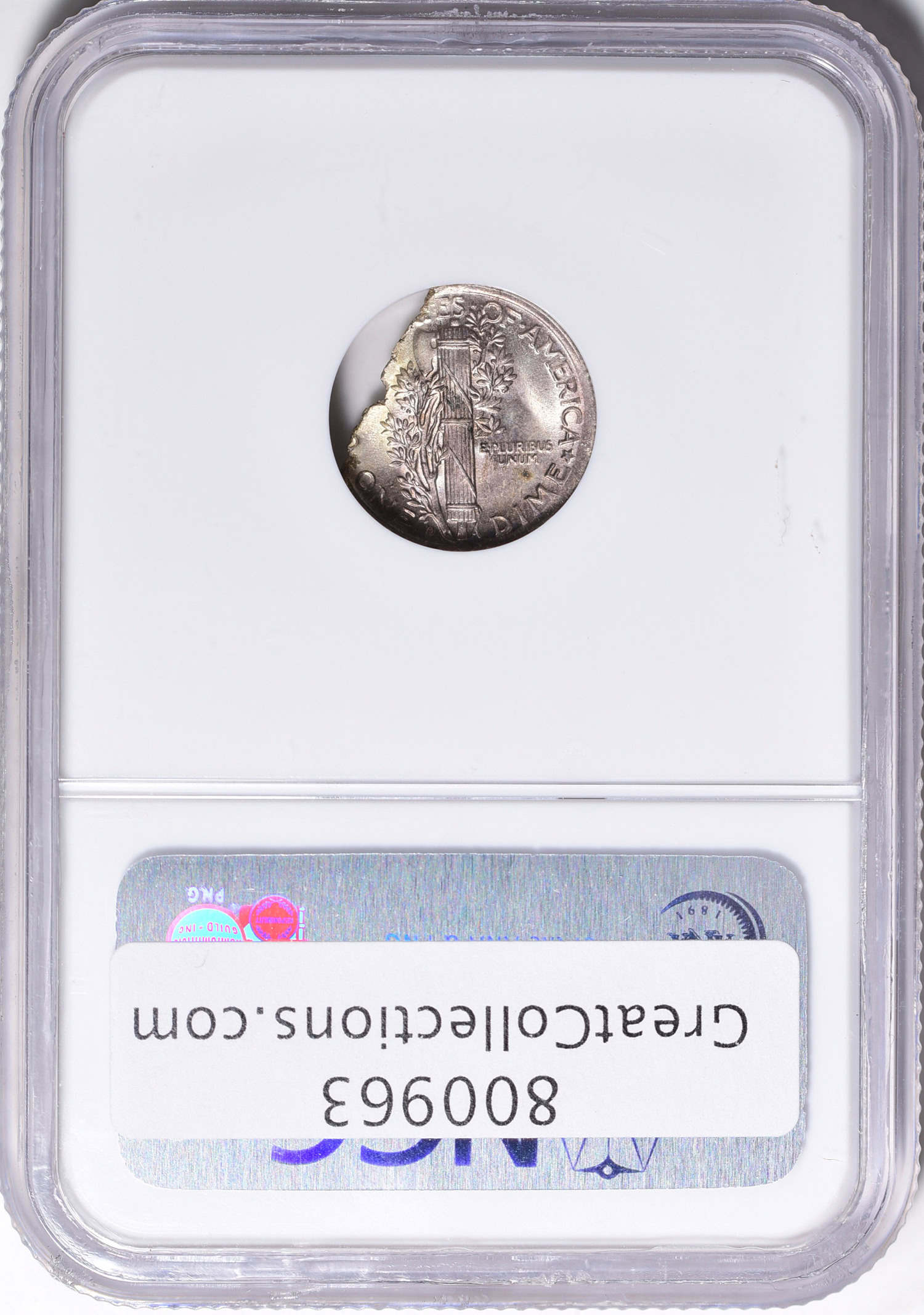 Mint Error 1945-D Mercury Dime Struck on a Defective Planchet 1.8 Grams ...