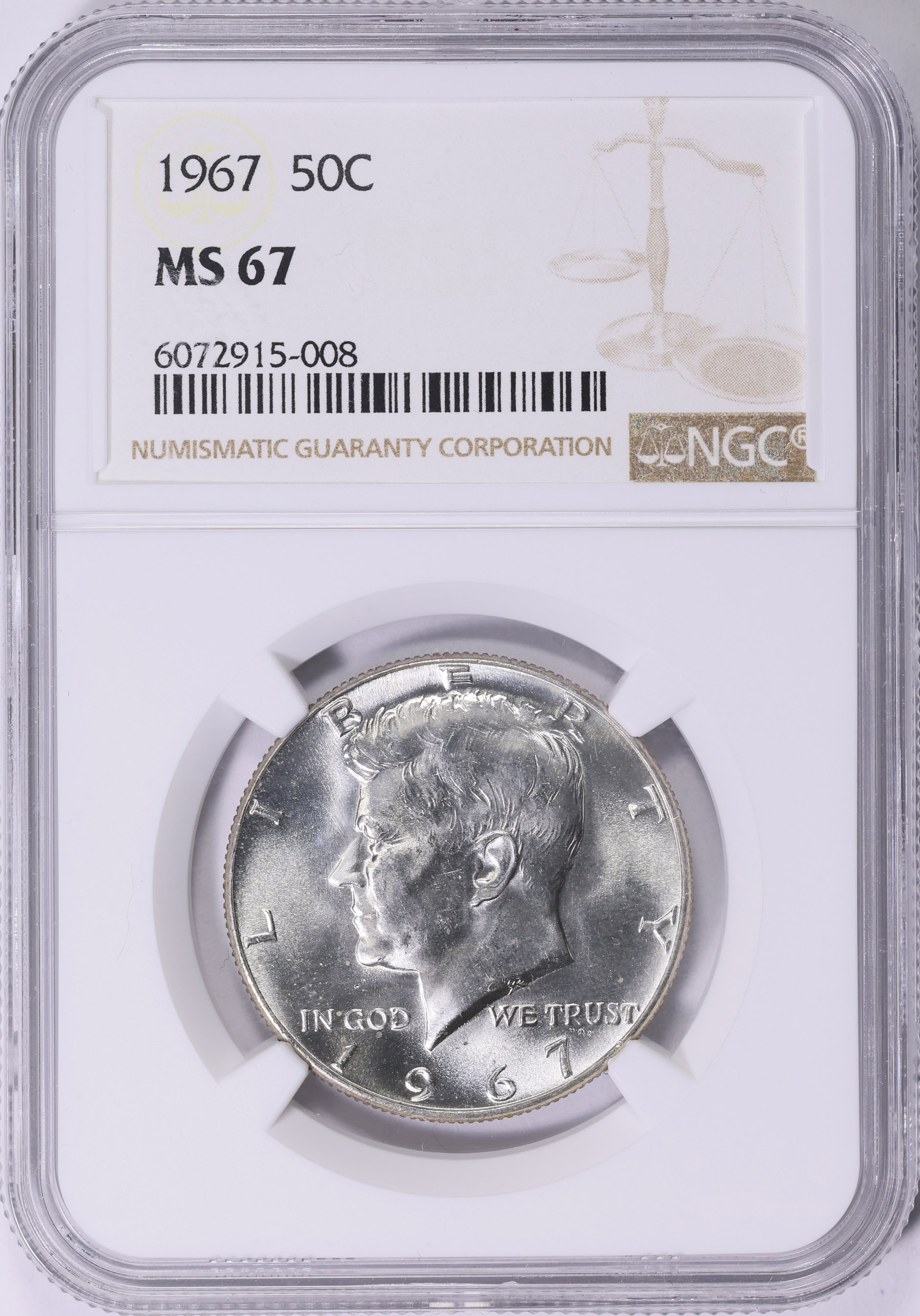 1967 Kennedy Half Dollar NGC MS-67 (Item 806103) | GreatCollections Coin Auctions