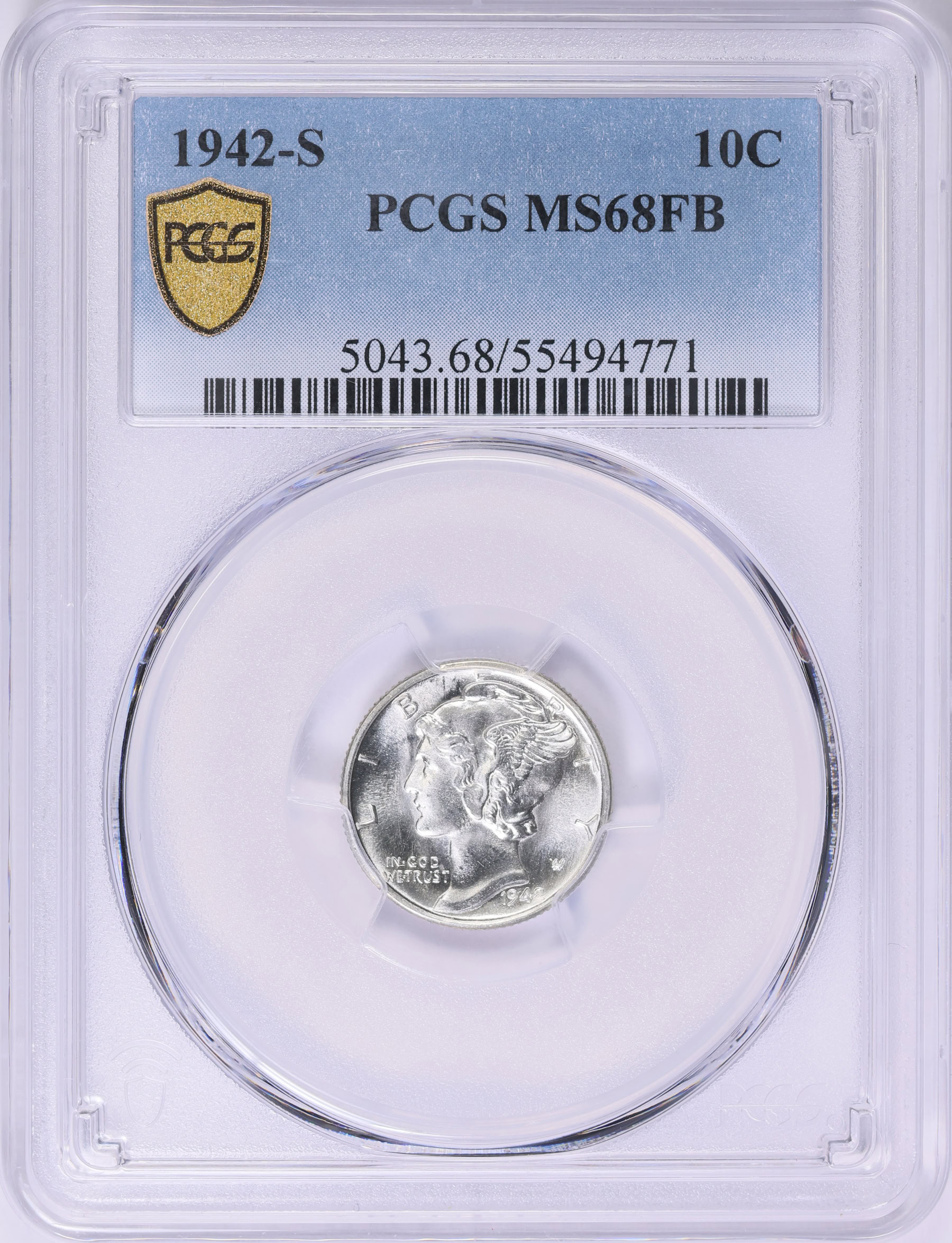1942-S Mercury Dime PCGS MS-68 FB (Item 816504) | GreatCollections Coin Auctions
