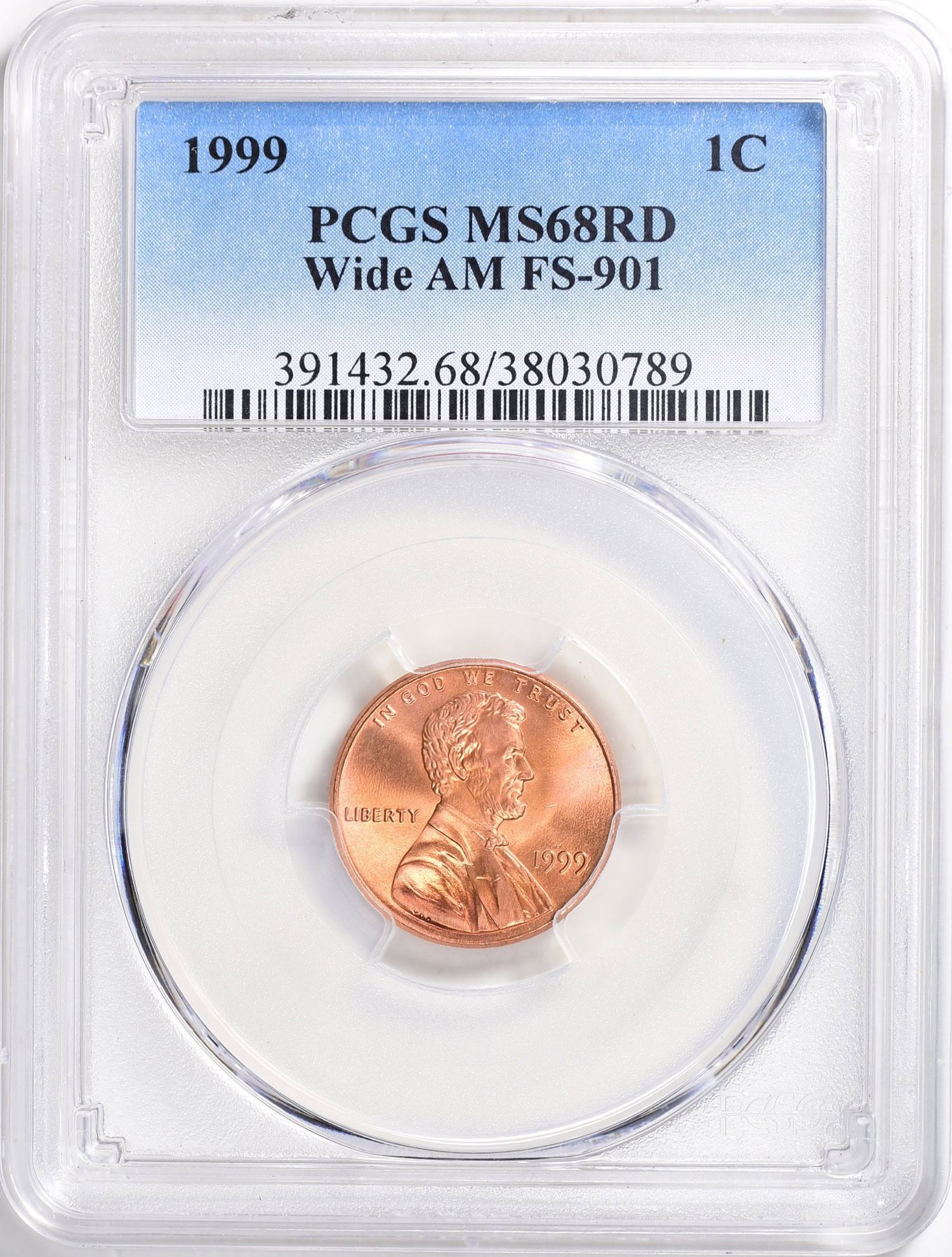 1999 Lincoln Cent Wide AM FS-901 PCGS MS-68 RD (Item 817086 ...