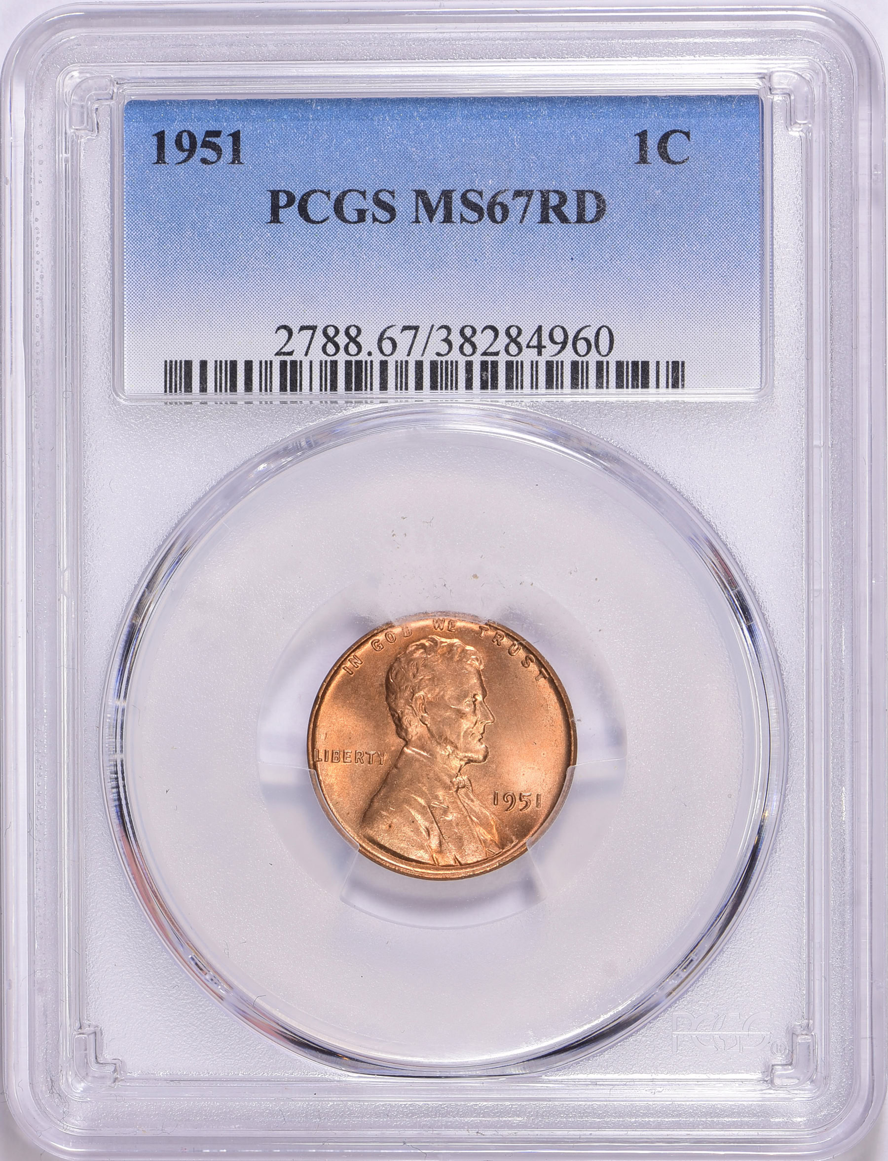 1951 Lincoln Cent PCGS MS-67 RD (Item 831719) | GreatCollections Coin Auctions