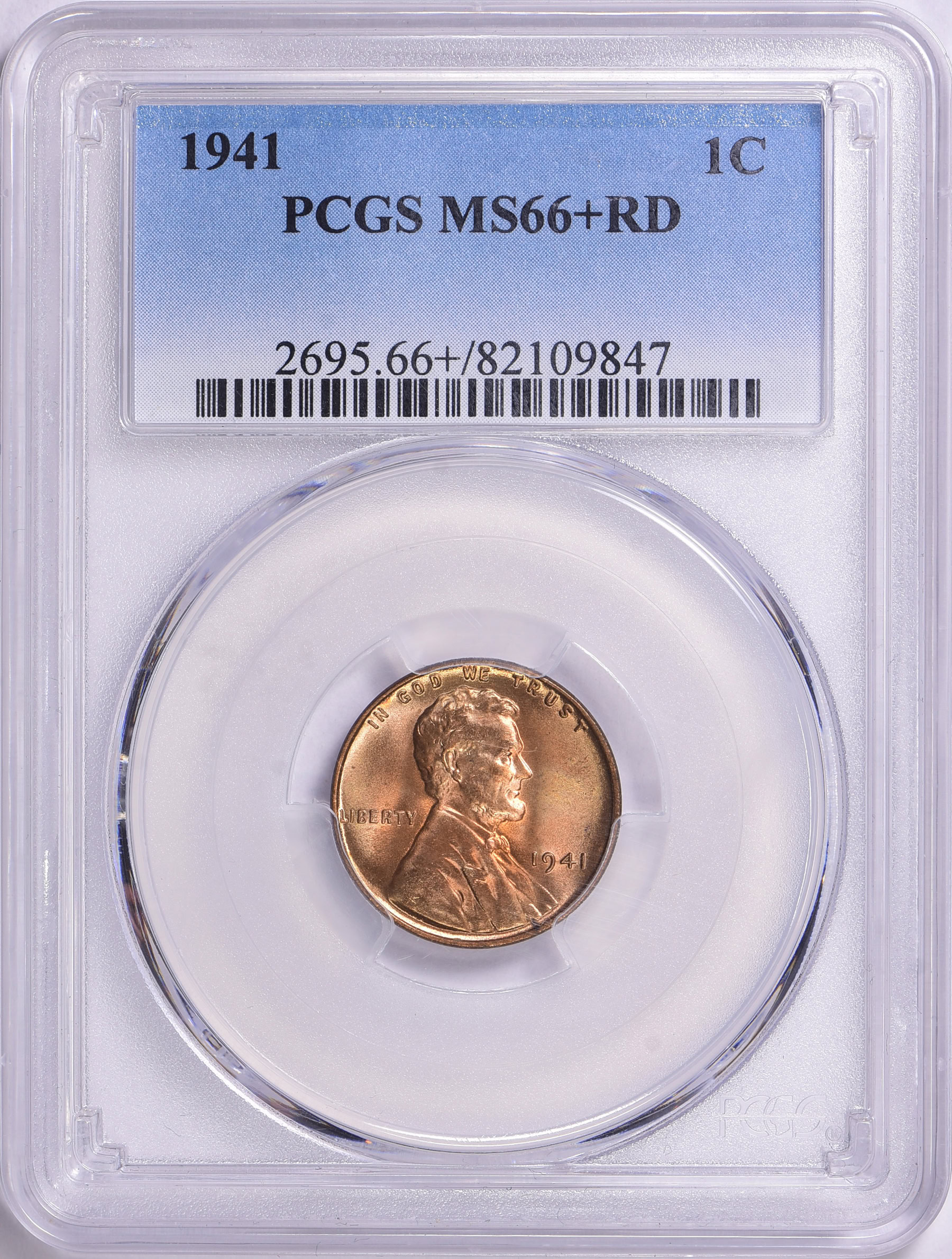 1941 Lincoln Cent PCGS MS-66+ RD (Item 831748) | GreatCollections Coin Auctions