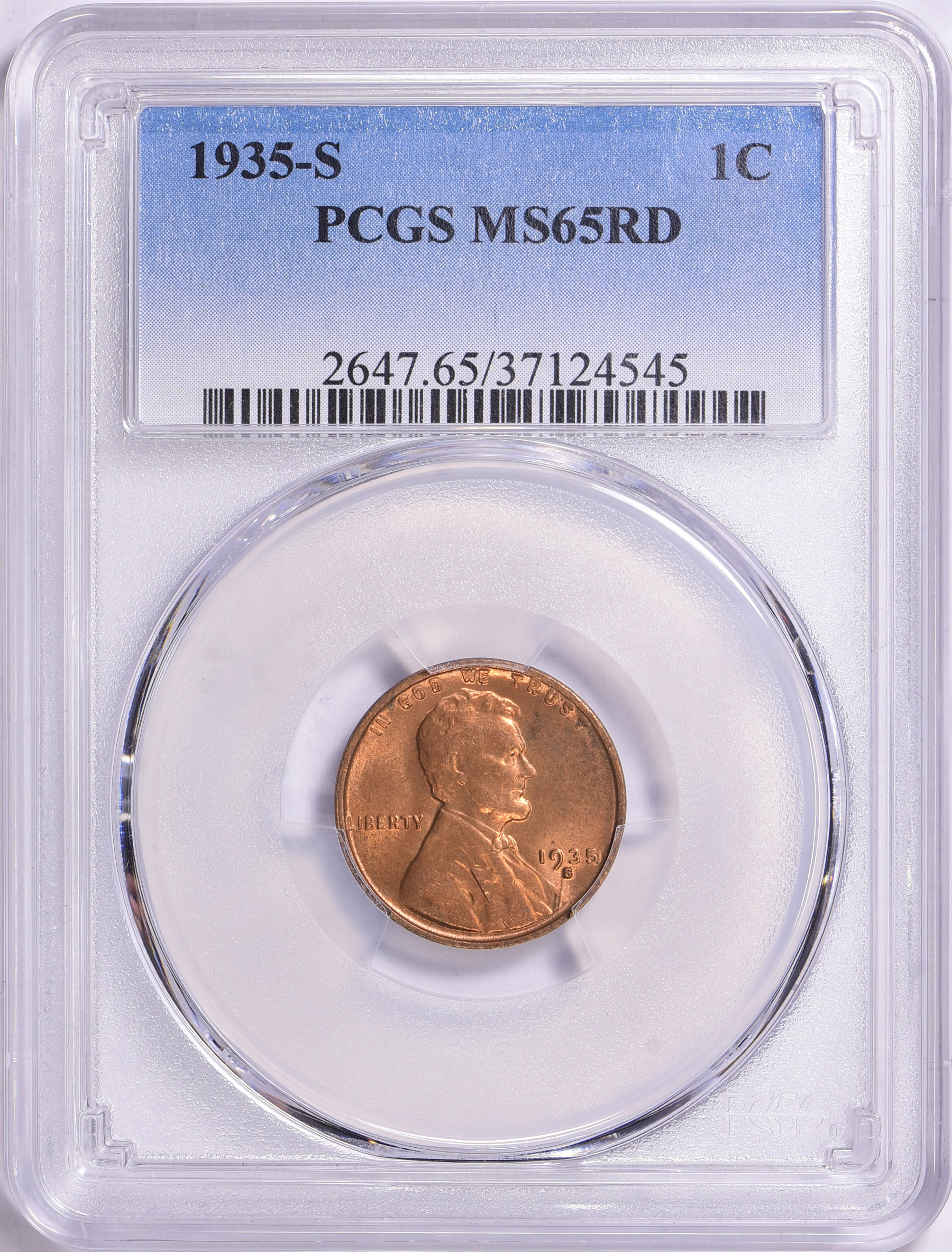 1935-S Lincoln Cent PCGS MS-65 RD (Item 831759) | GreatCollections Coin ...