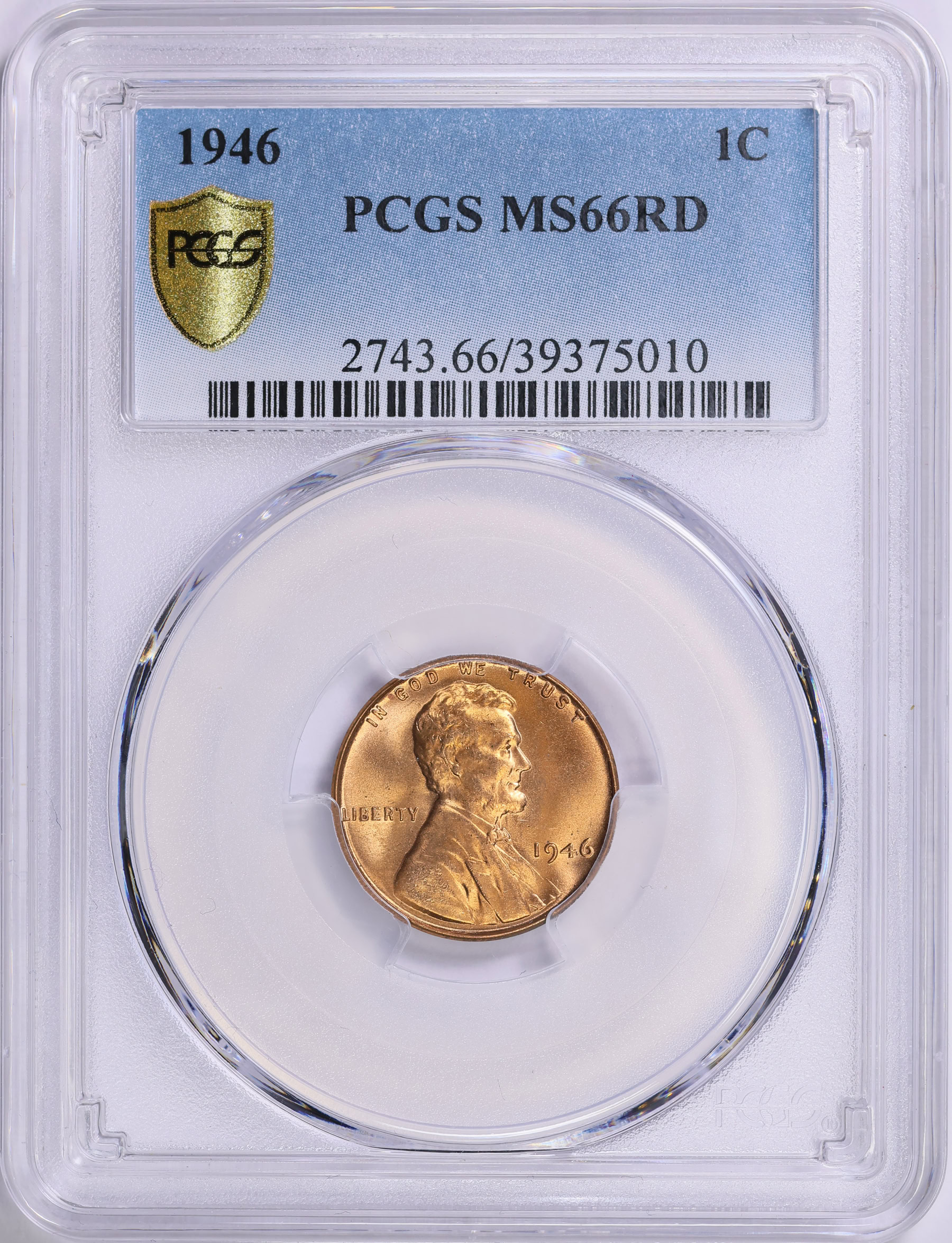 1946 Lincoln Cent PCGS MS-66 RD (Item 832796) | GreatCollections Coin Auctions