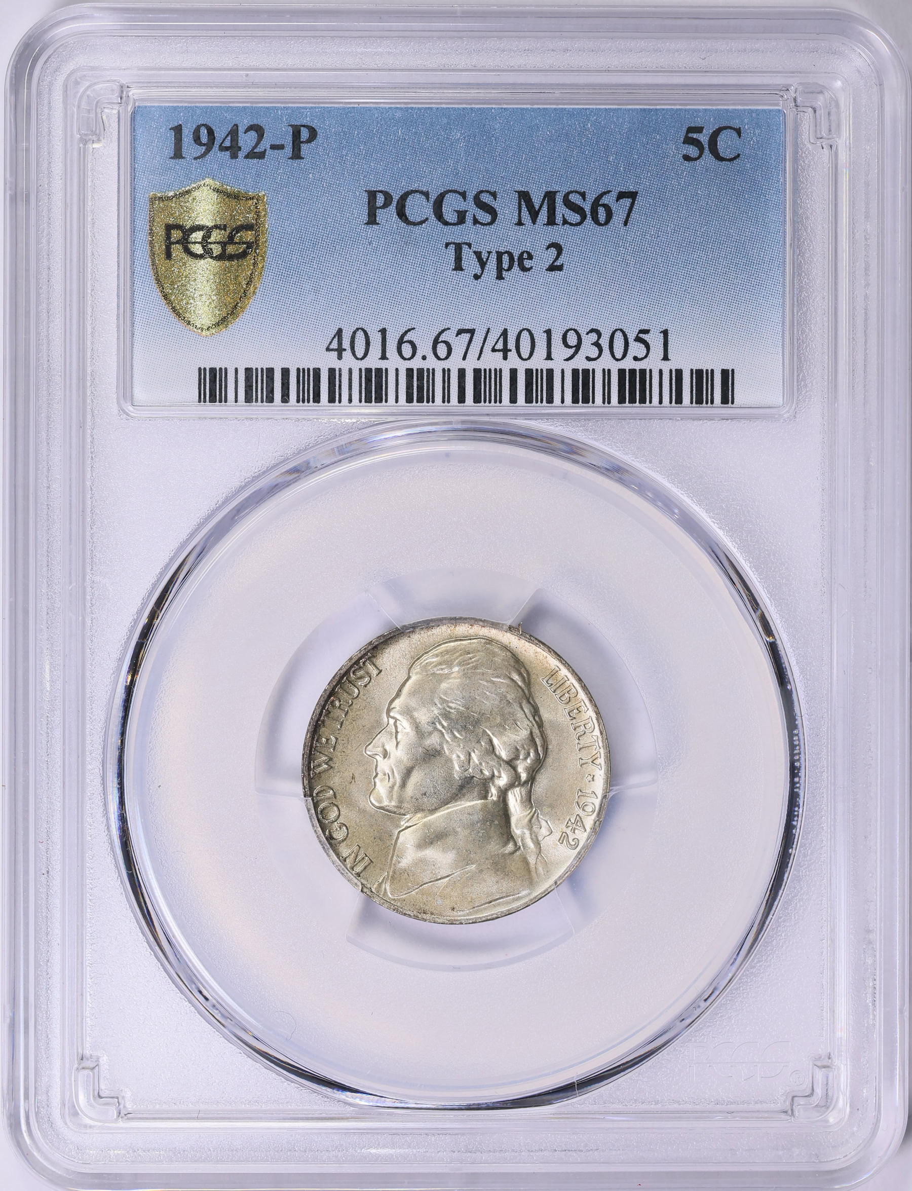 1942-P Jefferson Nickel Type 2 PCGS MS-67 (Toned) (Item 844041 ...