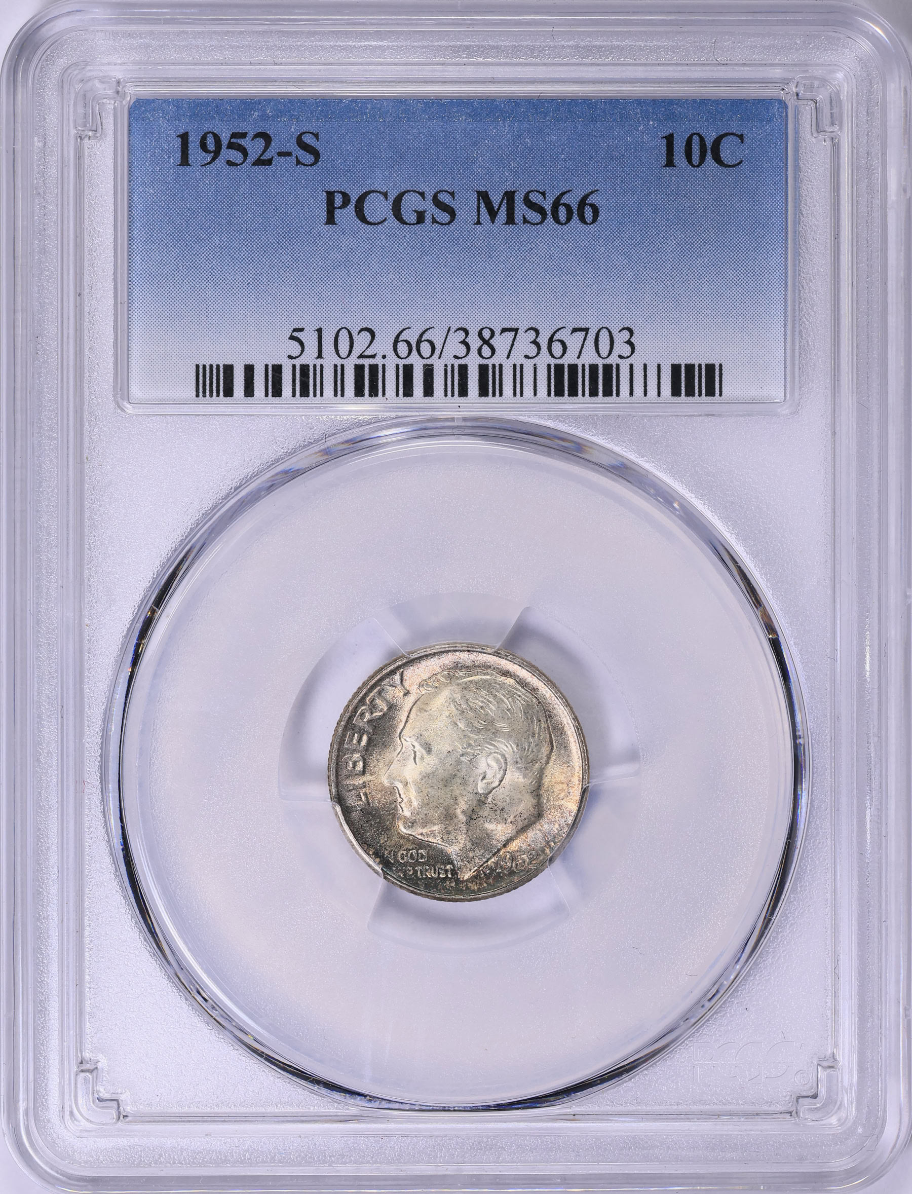 1952-S Roosevelt Dime PCGS MS-66 (Toned) (Item 846432 ...