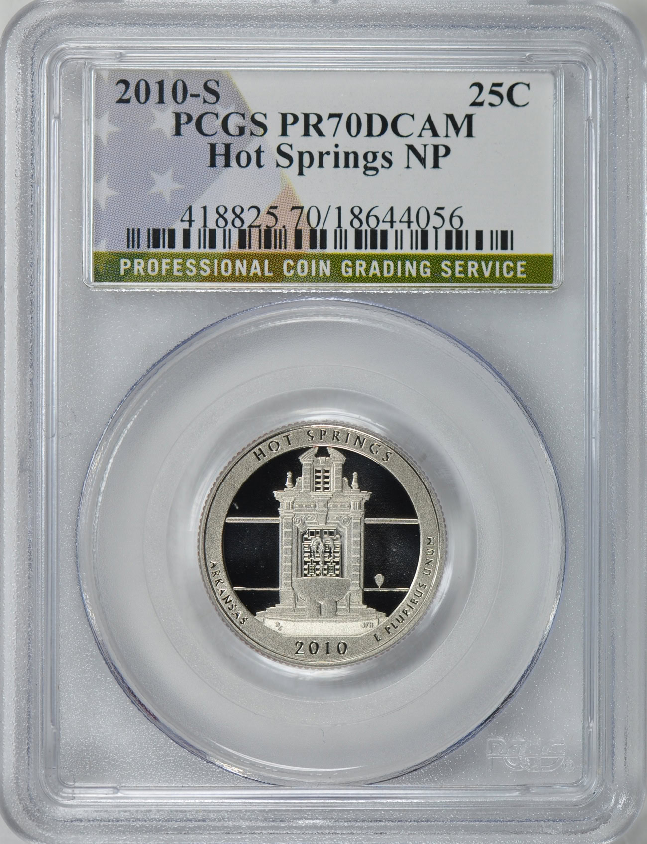 2010-S America the Beautiful Quarter Hot Springs PCGS Proof-70 DCAM ...