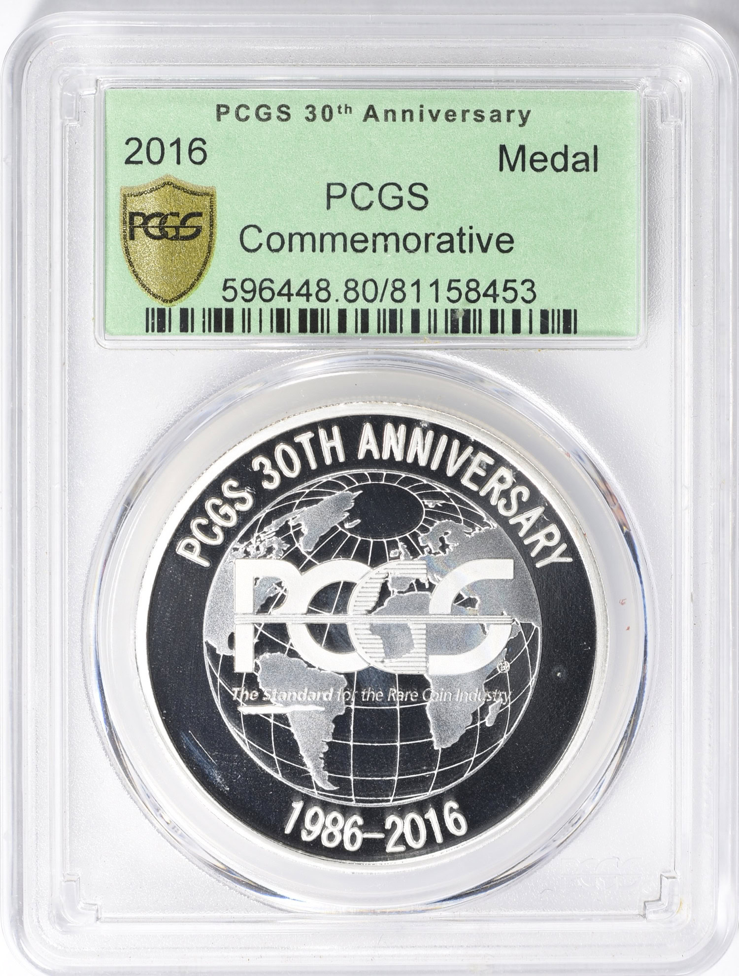 2016 Silver PCGS 30th Anniversary Commemorative Medal PCGS Certified ...