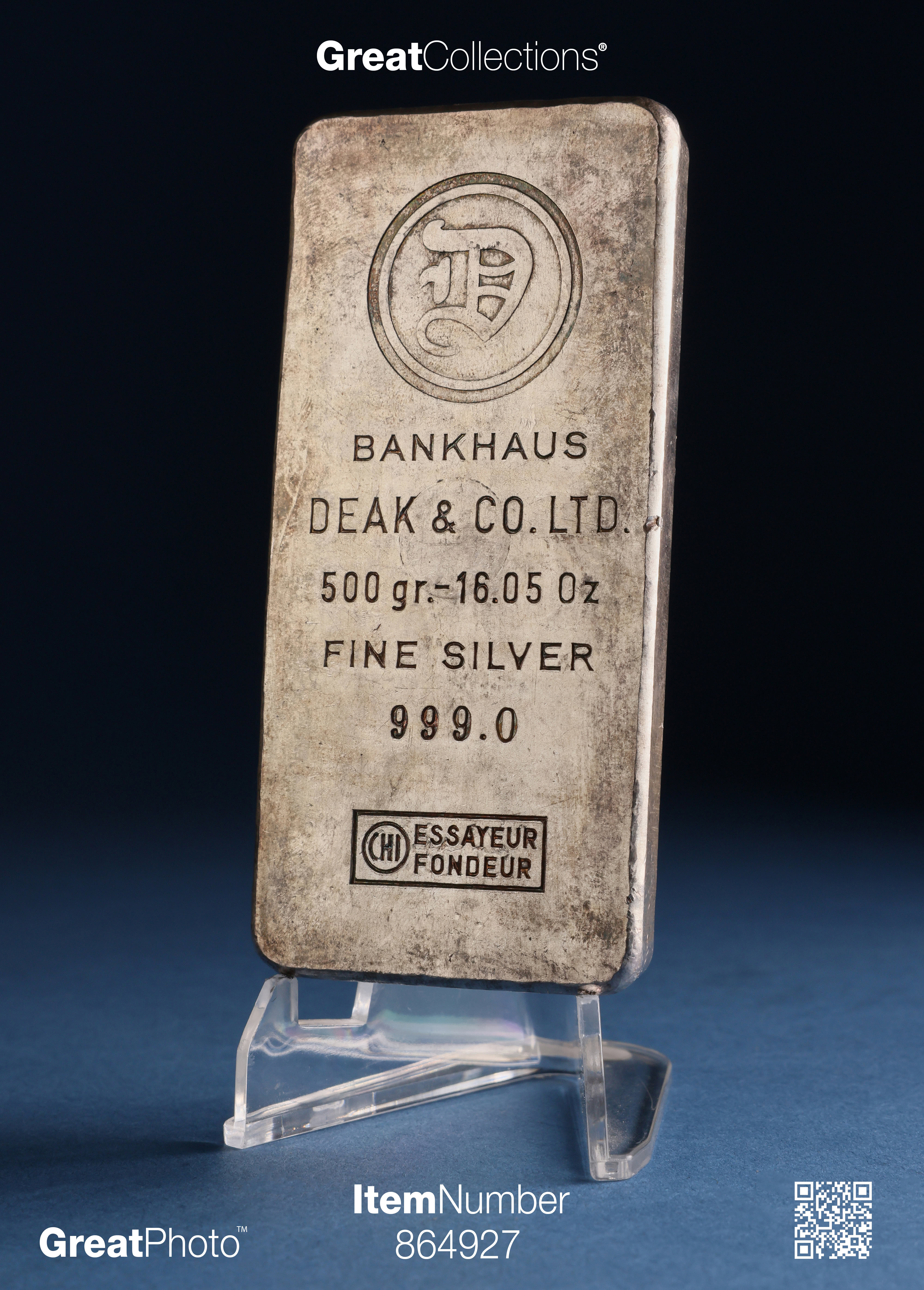 ND Silver 16.05 oz. Private Mint Ingot/Bar Uncertified (ASW = 16.03 oz ...