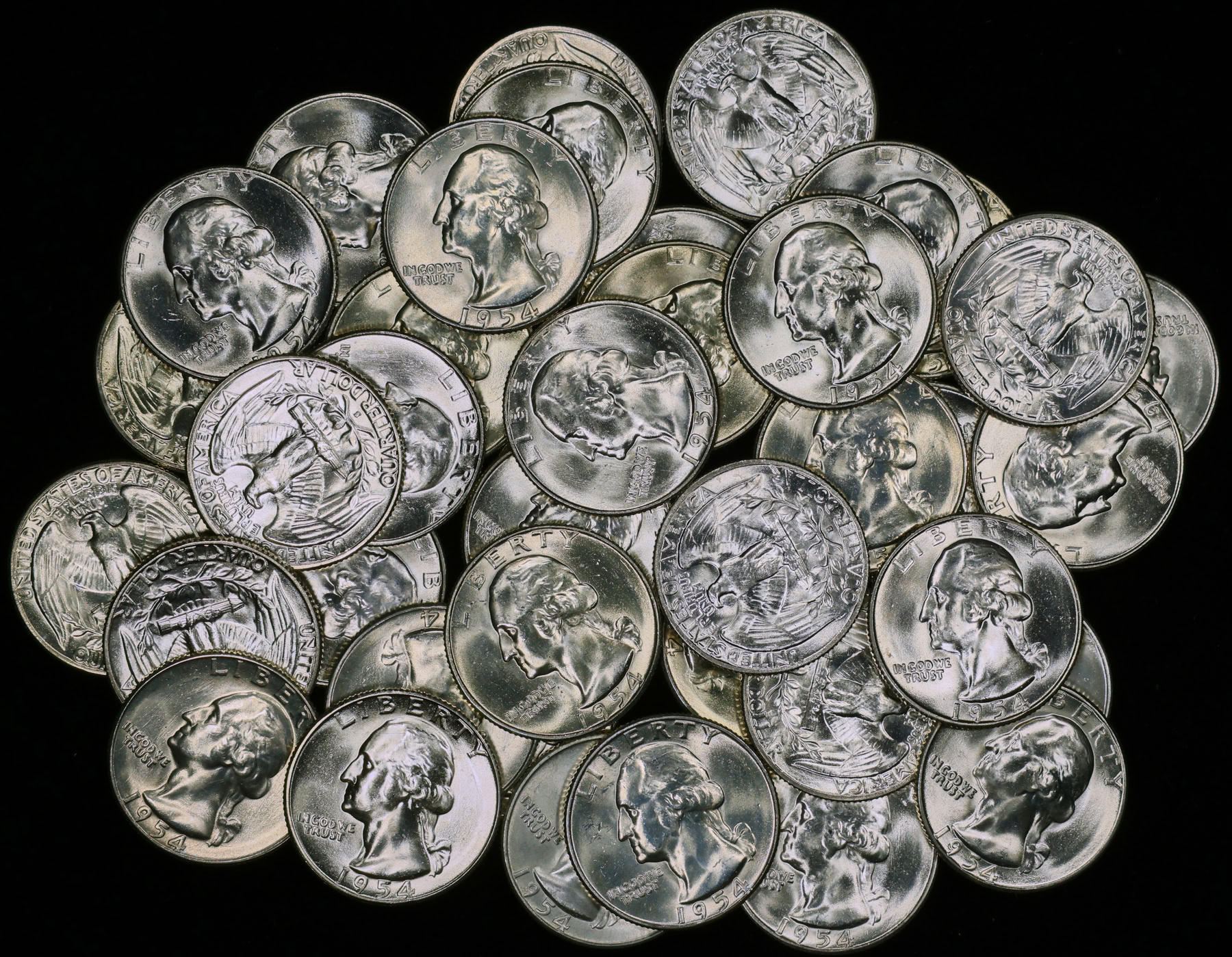1954-S Washington Silver Quarter BU Roll Uncertified (40 Coins) | Cert ...