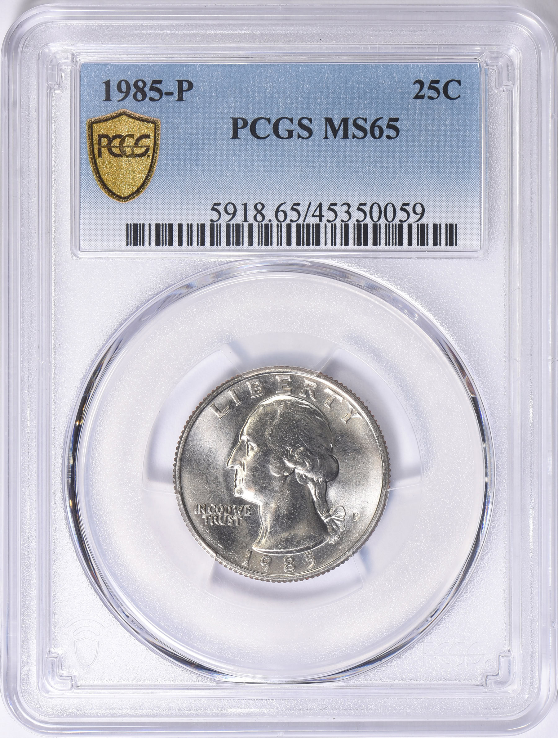 1985-P Washington Quarter PCGS MS-65 (Item 872608) | GreatCollections ...