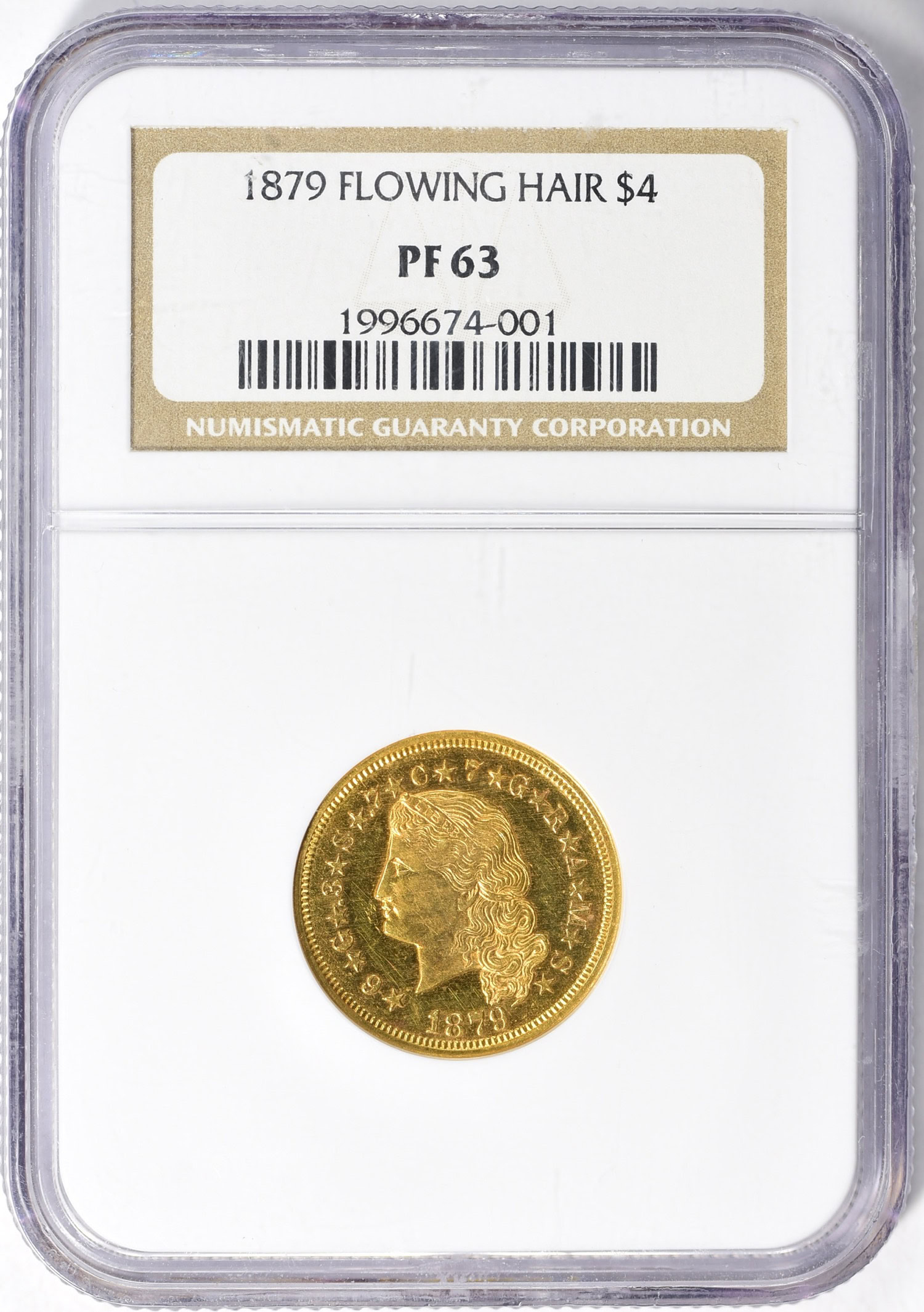 1879 Four-Dollar Gold Piece Flowing Hair Stella NGC Proof-63 (Item ...