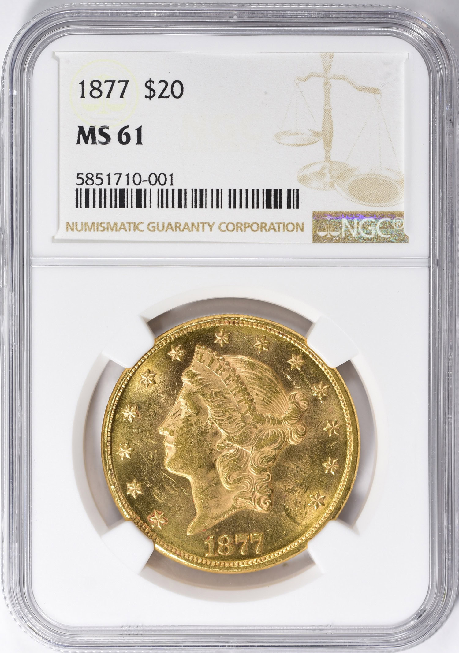 1877 Liberty Gold Double Eagle NGC MS-61 (Item 876055 ...