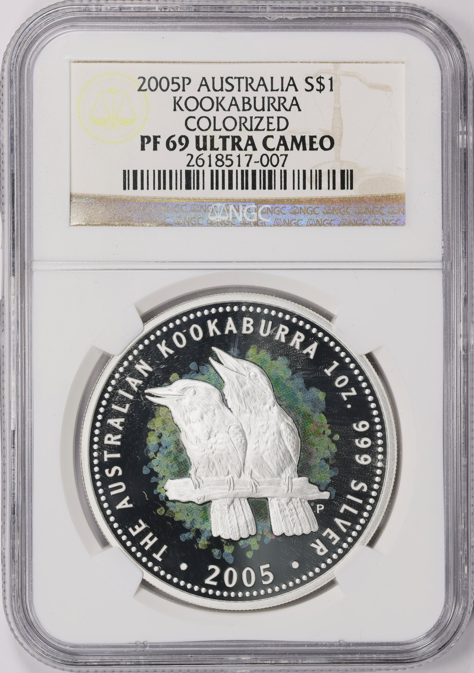 Australia 2005-P Silver Colorized Dollar Kookaburra KM-886 NGC Proof-69 ...