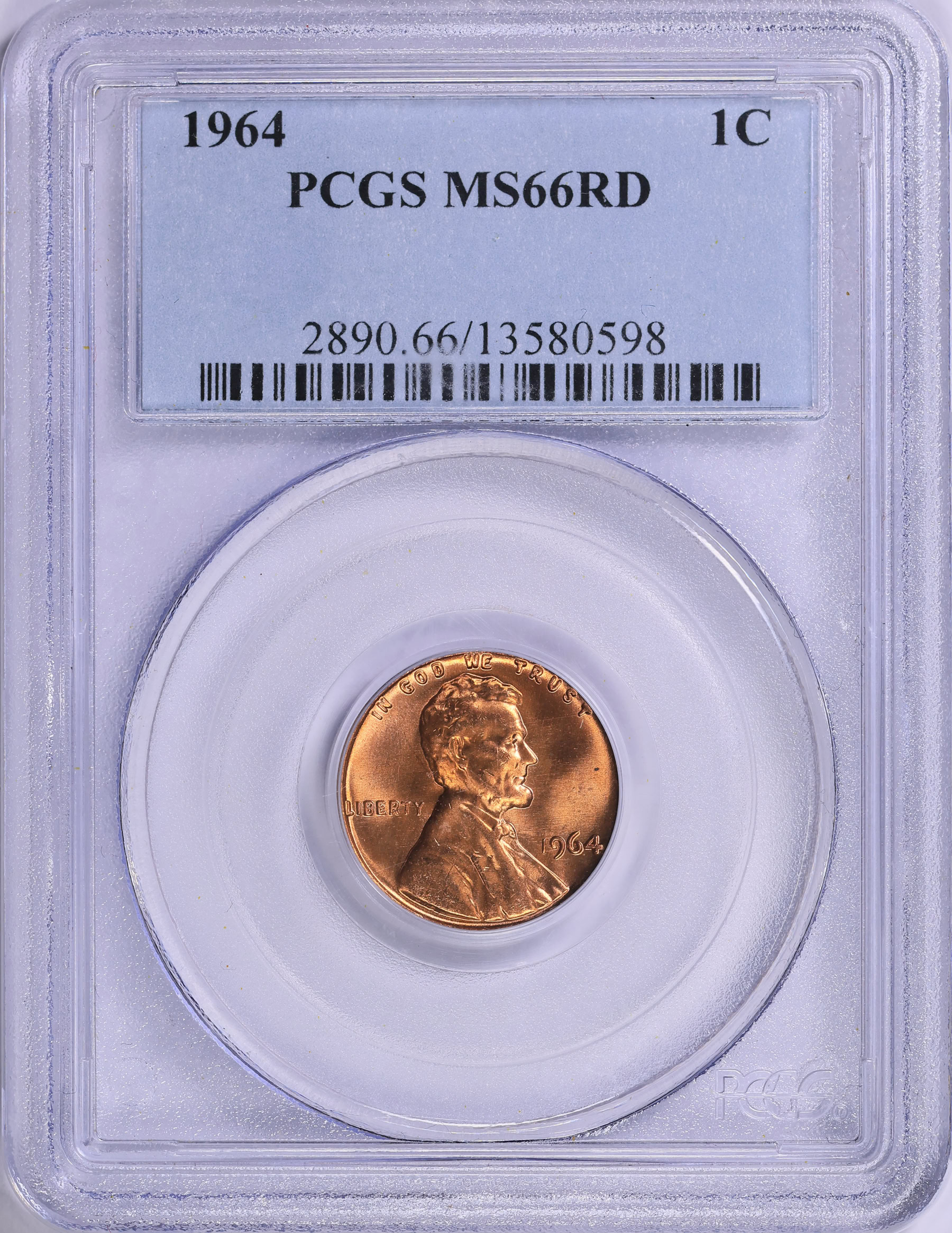 1964 Lincoln Cent PCGS MS-66 RD (Item 896188) | GreatCollections Coin Auctions