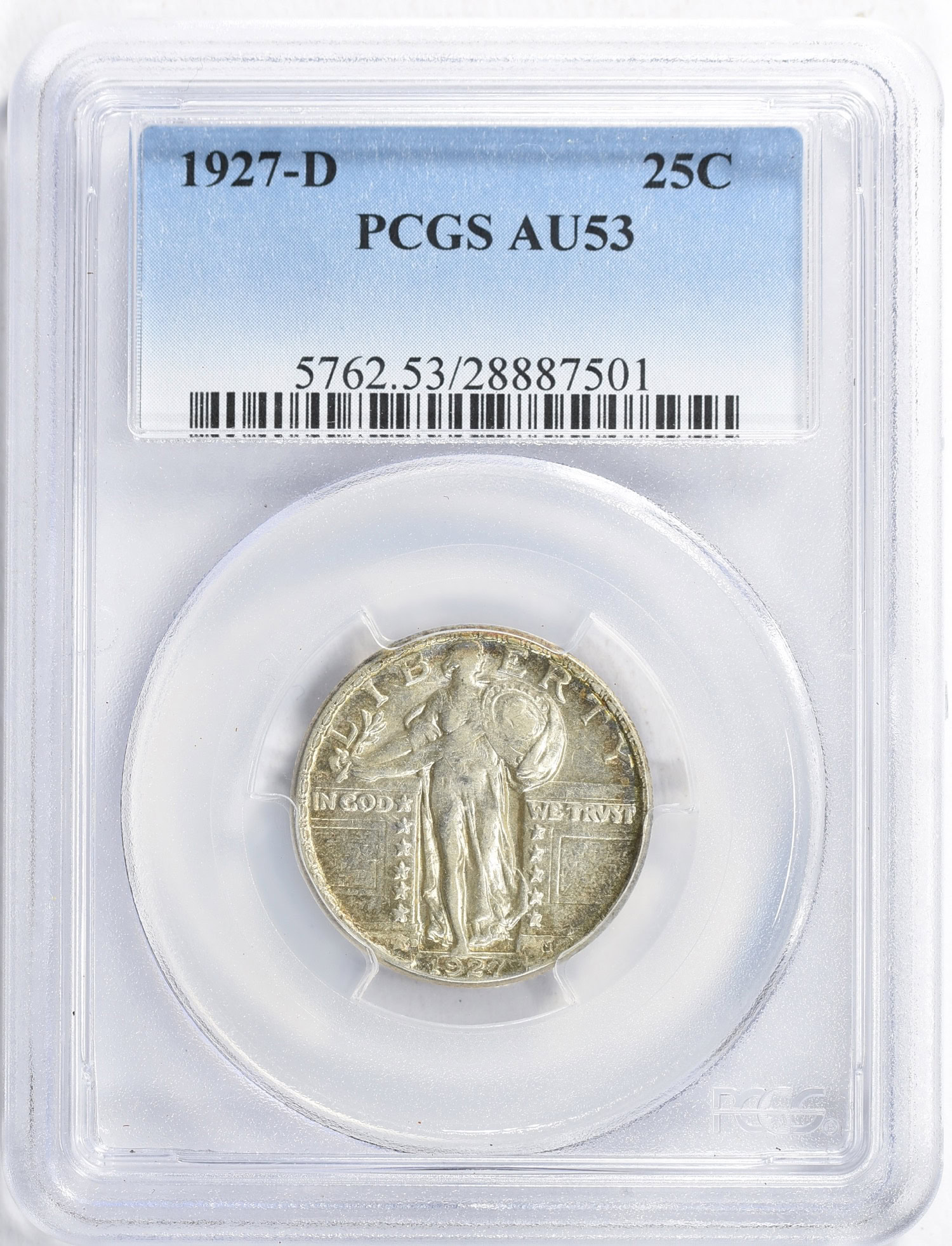 1927-D Standing Liberty Quarter PCGS AU-53 (Item 906856 ...