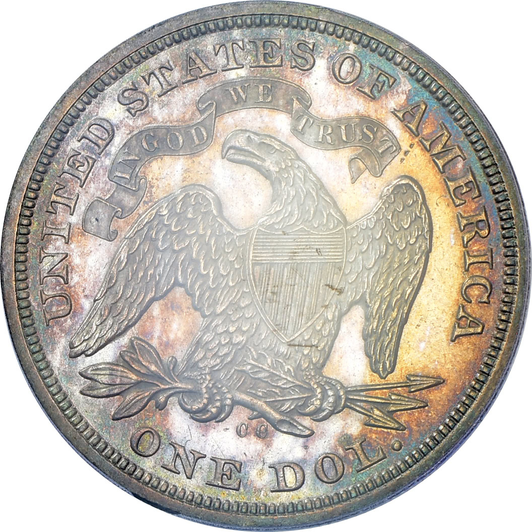 1873-CC Seated Liberty Silver Dollar Seated PCGS MS-61 (Toned) (Item 908552) | GreatCollections ...