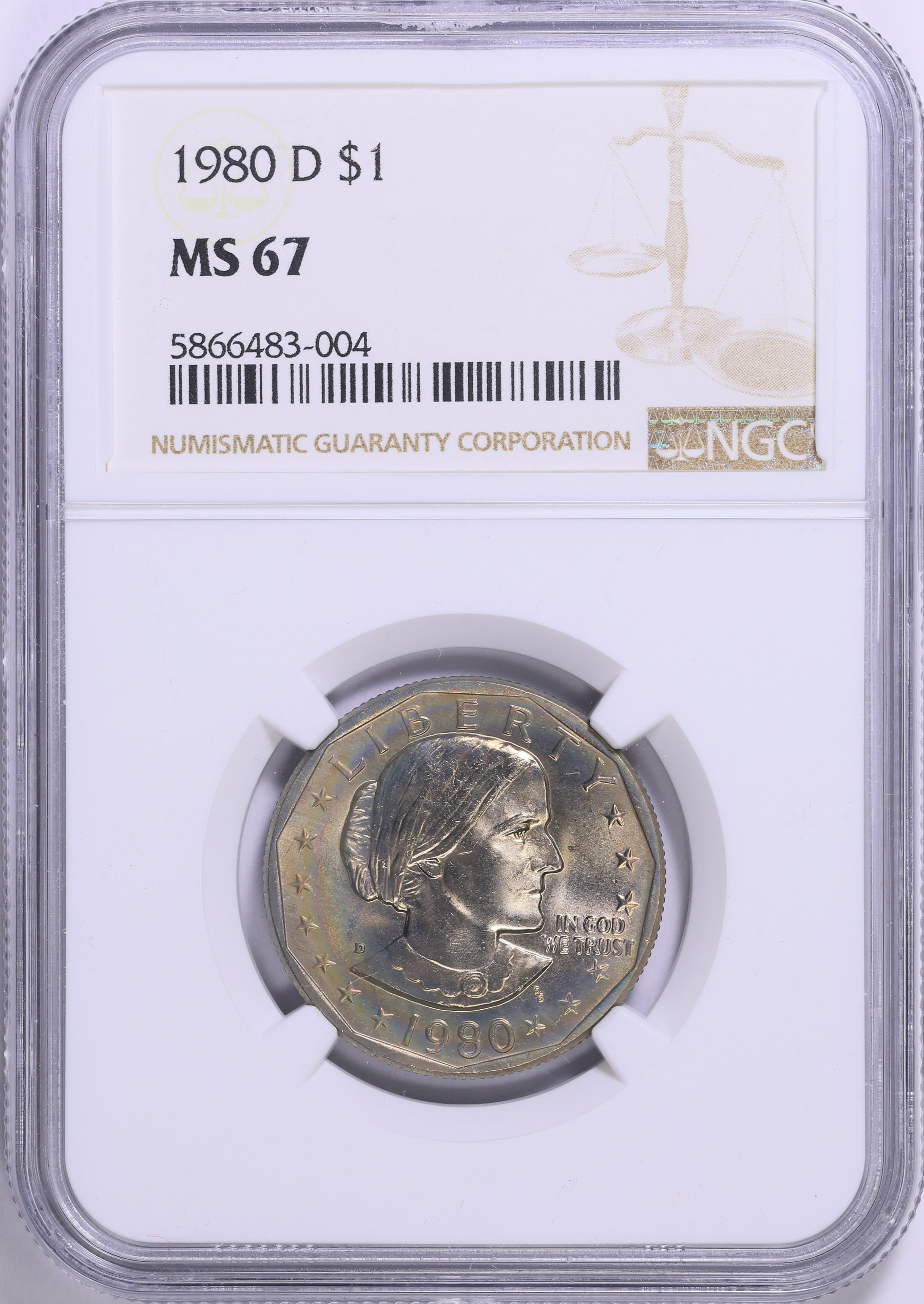 1980-D Susan B. Anthony Dollar NGC MS-67 (Item 916123) | GreatCollections Coin Auctions