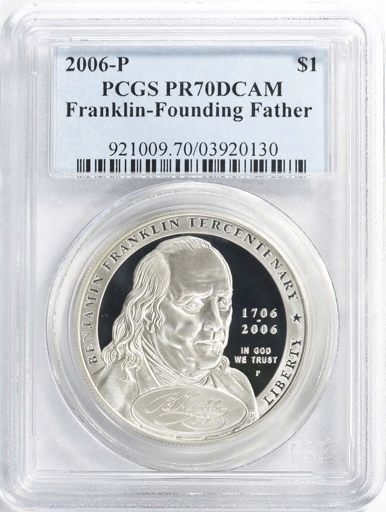2006-P Benjamin Franklin Tercentenary Founding Father Silver Dollar ...