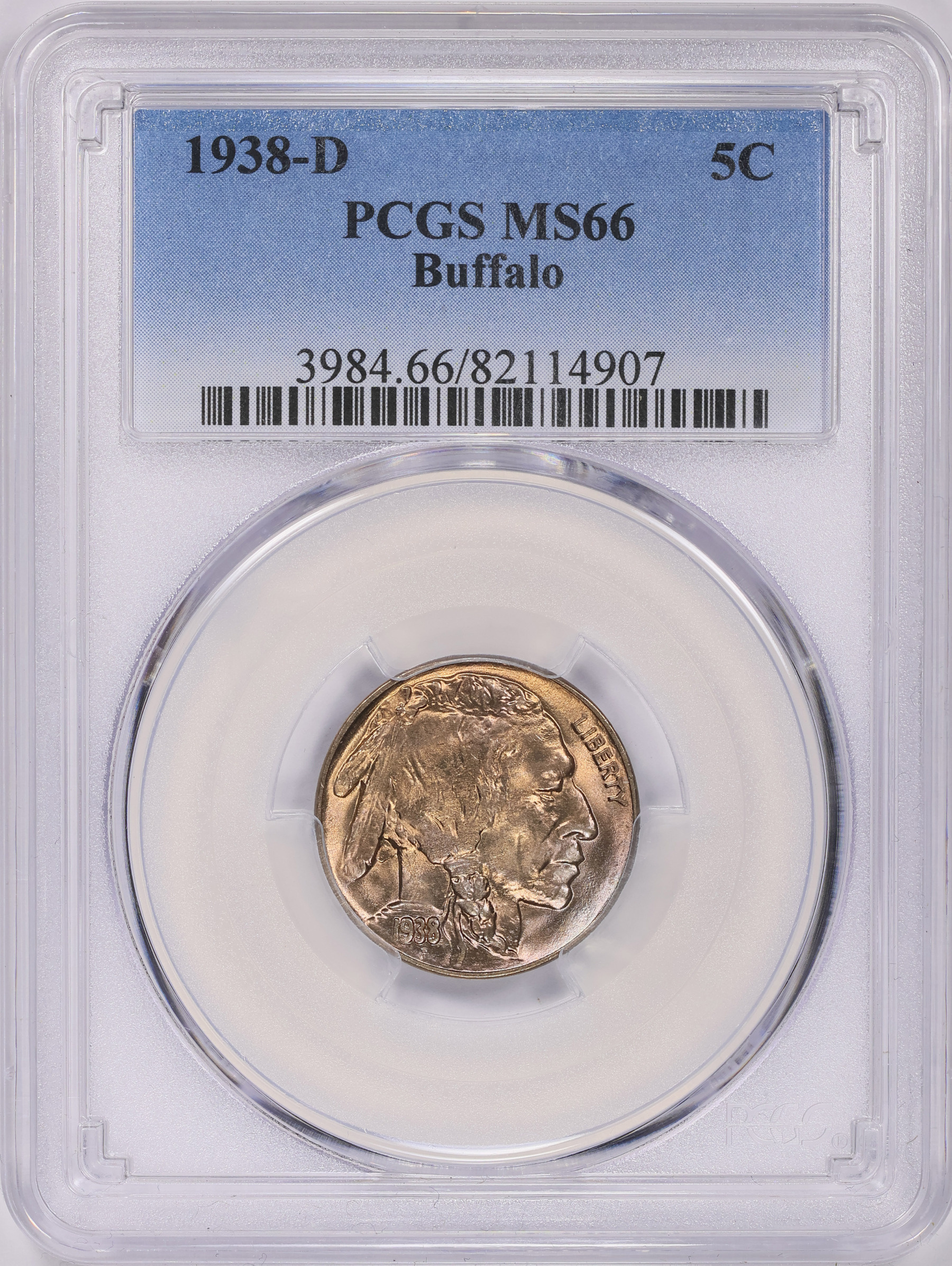 1938-D Buffalo Nickel PCGS MS-66 (Item 922562) | GreatCollections Coin Auctions