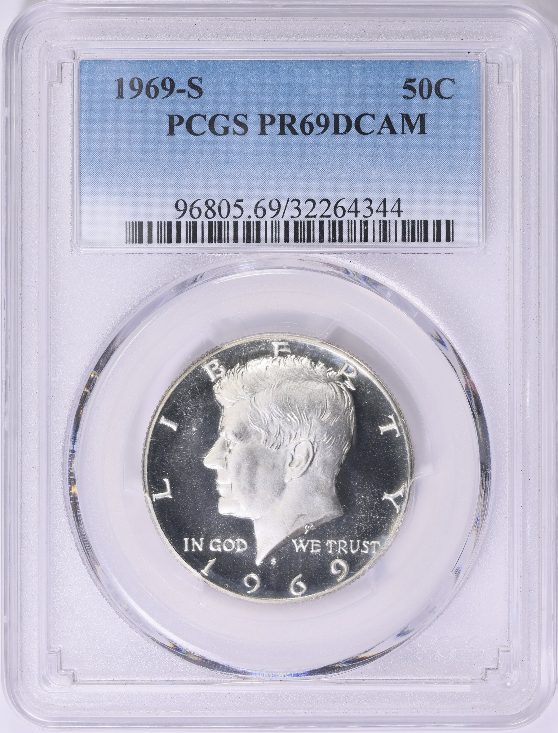 1969-S Kennedy Half Dollar PCGS Proof-69 DCAM (Item 949112) | GreatCollections Coin Auctions