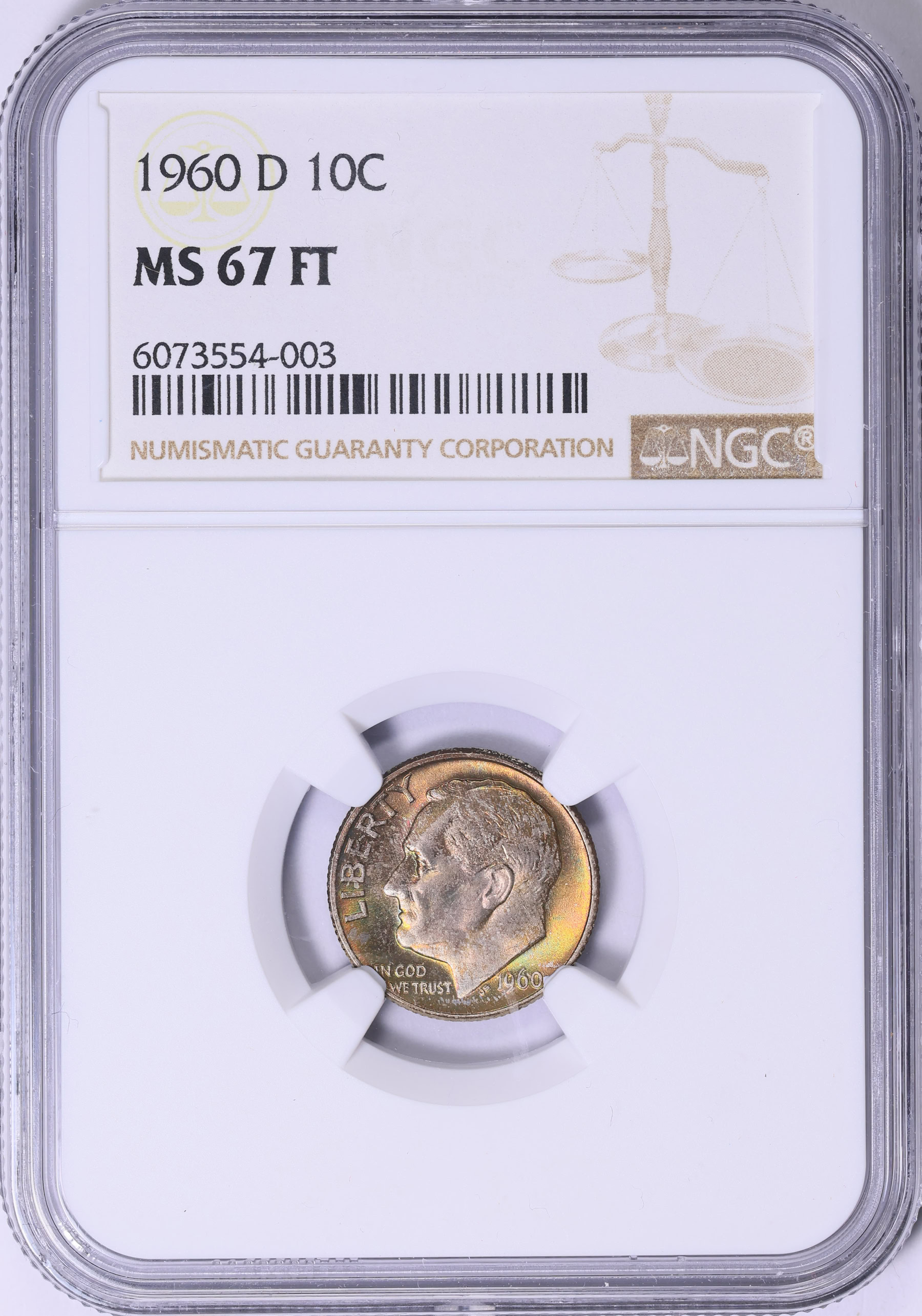 1960-D Roosevelt Dime NGC MS-67 FT (Toned) (Item 952068 ...