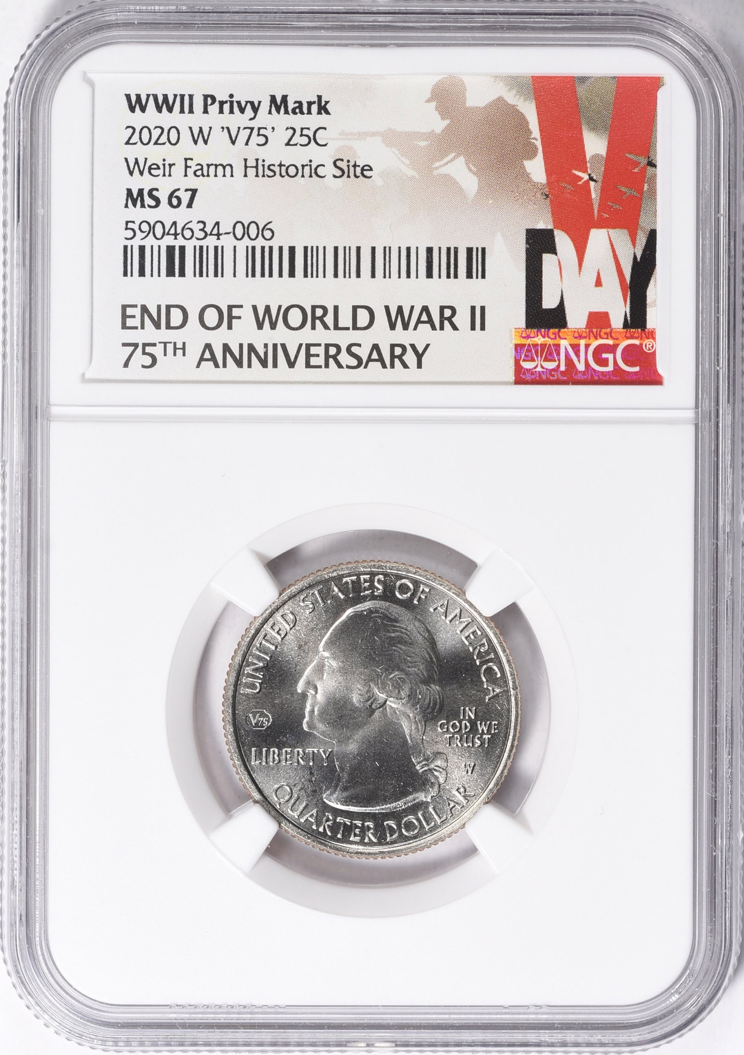 2020-W America the Beautiful Quarter Weir Farm Historic Site V75 Privy ...