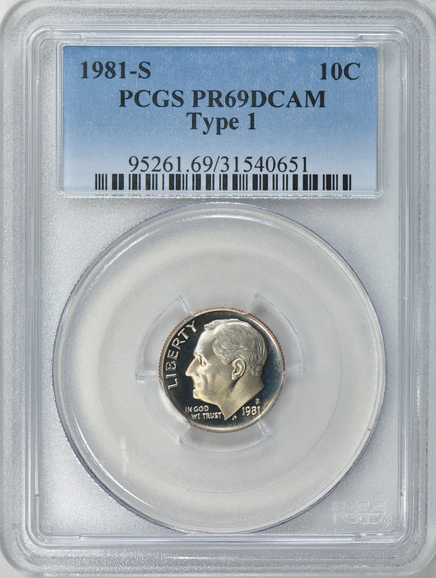 1981-S Roosevelt Dime Type 1 PCGS Proof-69 DCAM (Item 959080 ...