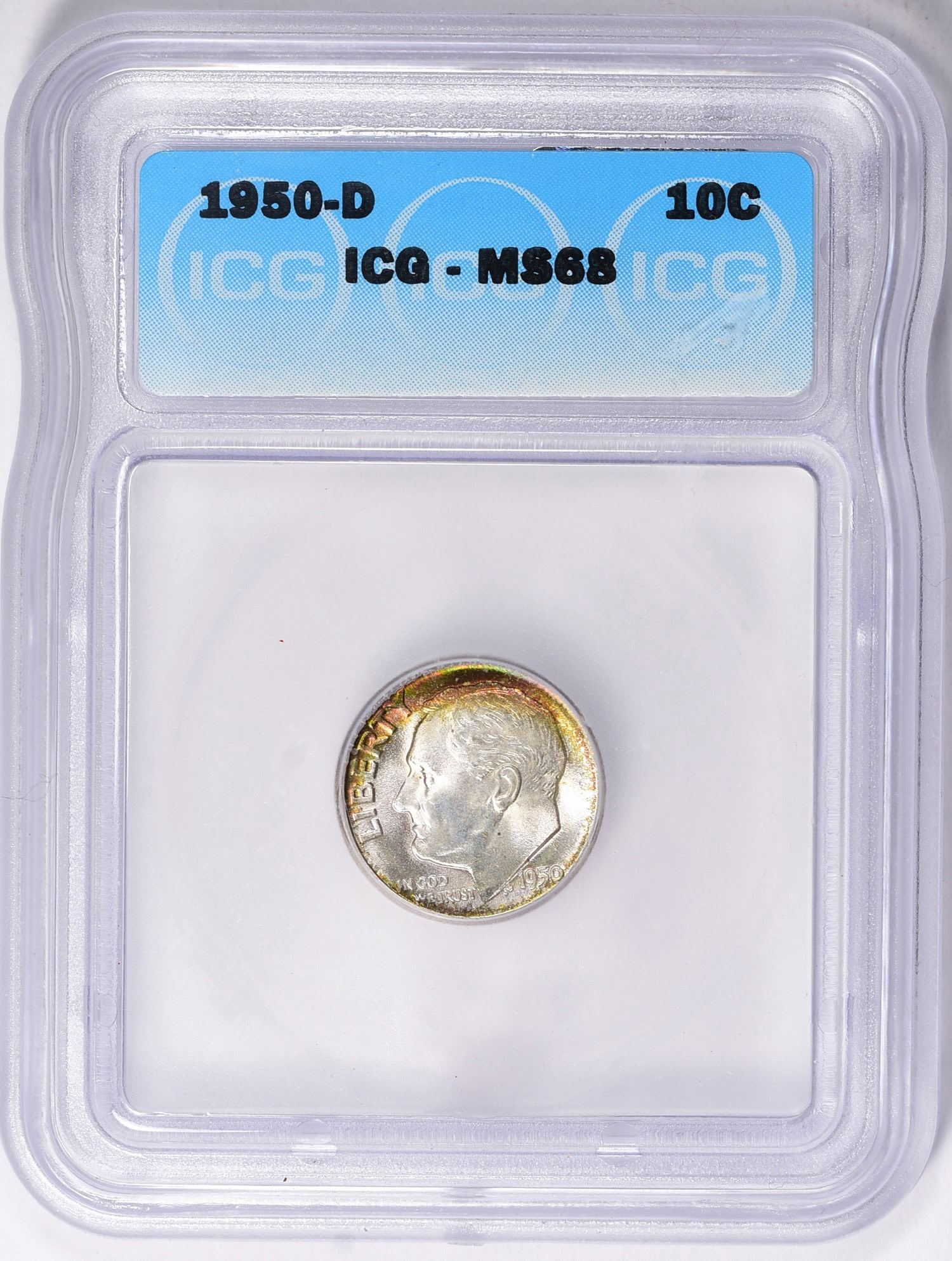 1950-D Roosevelt Dime ICG MS-68 (Toned) (Item 962513 ...