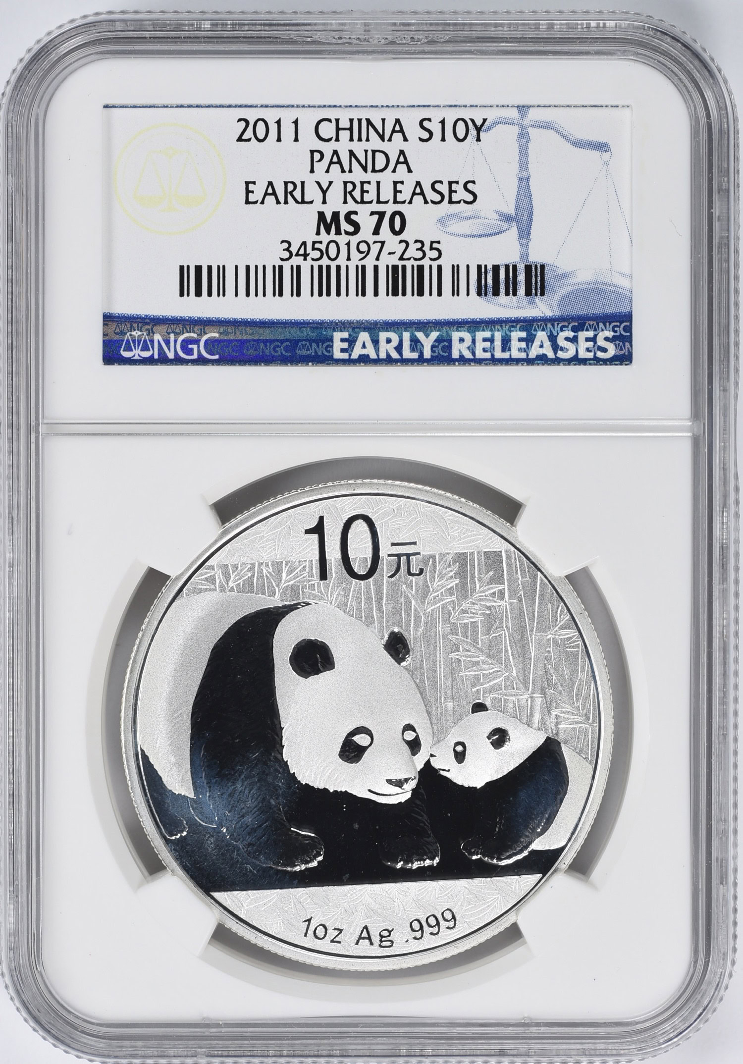 China 2011 Silver 10 Yuan Panda PAN-543A Early Releases NGC MS-70 (Item ...