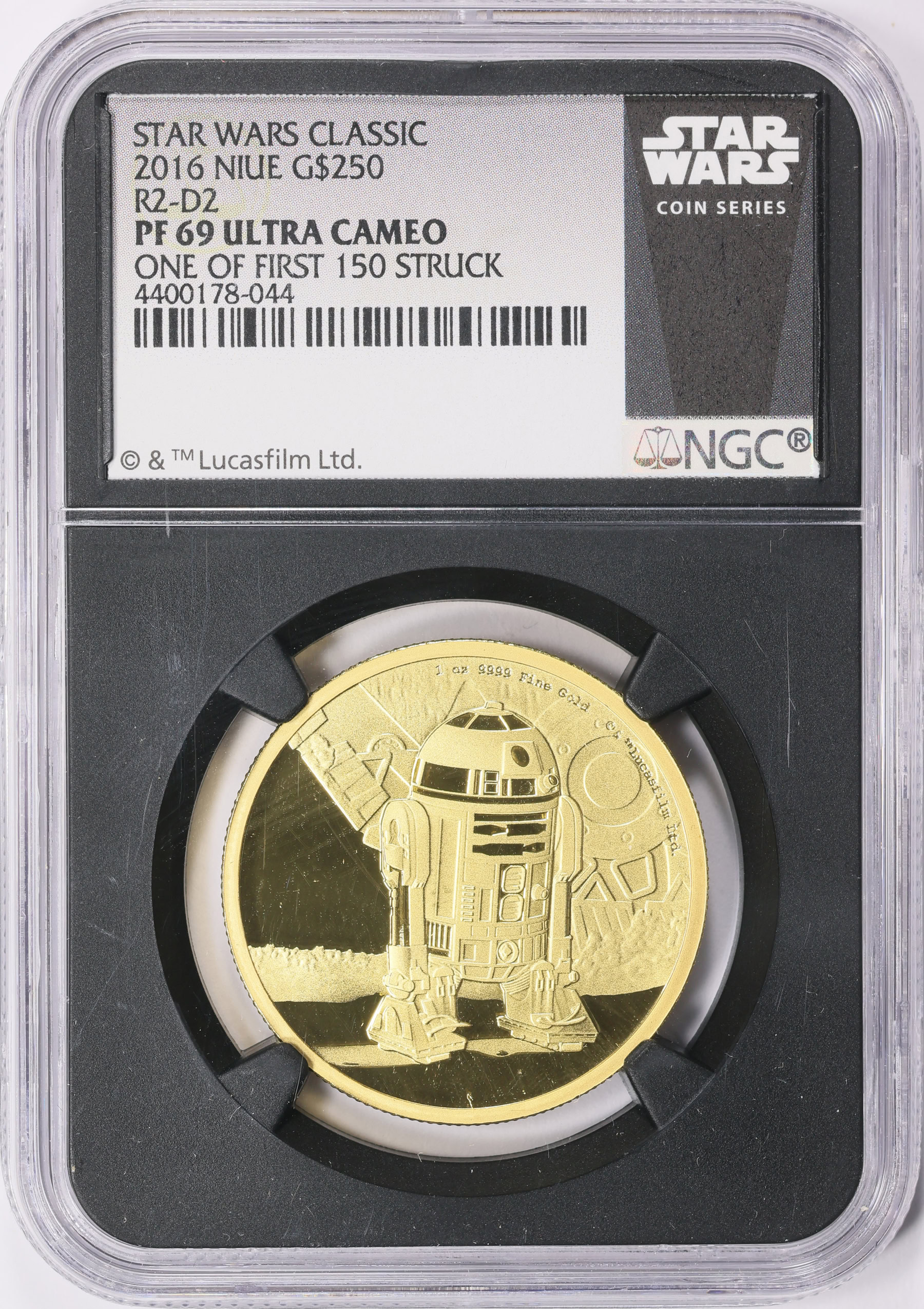 Niue 2016 Gold $250 Star Wars Classic R2-D2 NGC Proof-69 UC (AGW = 0. ...