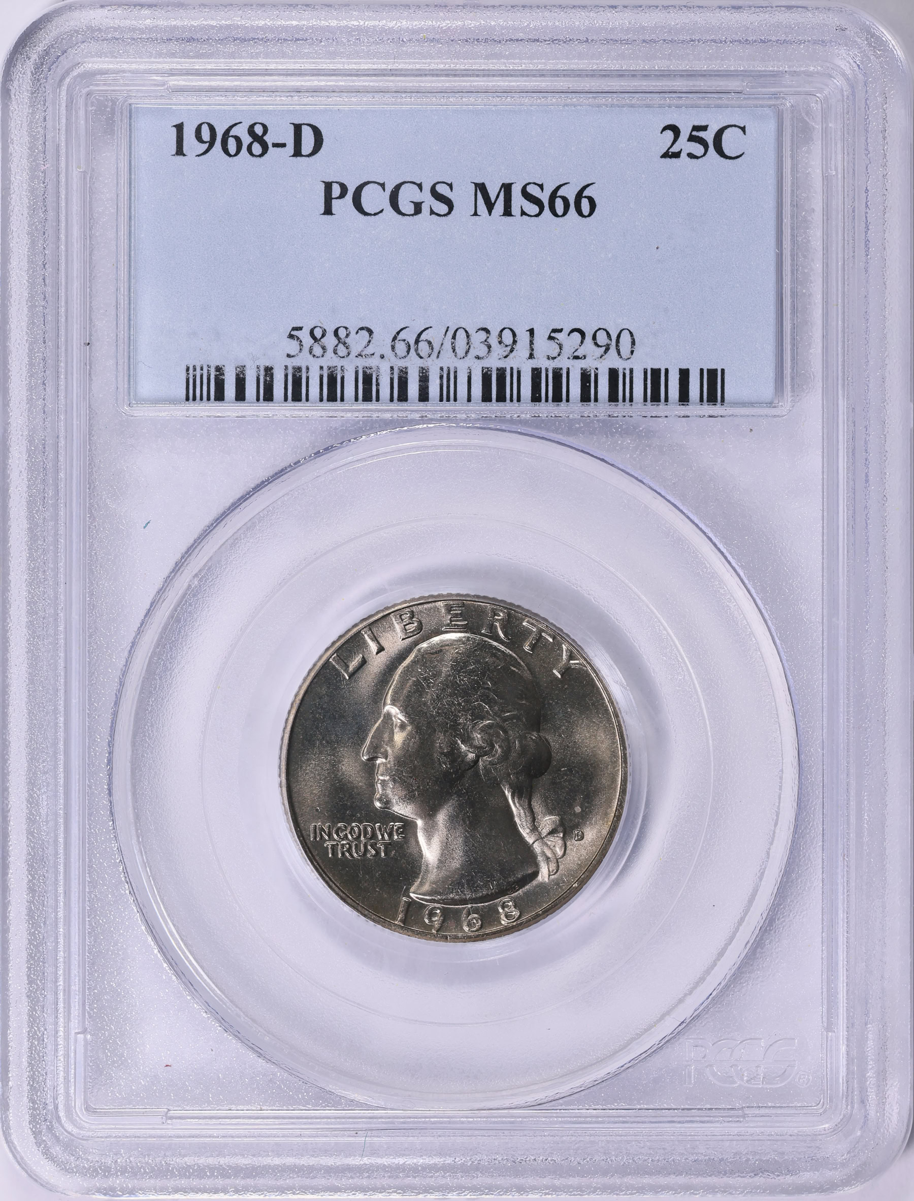 1968-D Washington Quarter PCGS MS-66 (Item 968319) | GreatCollections ...