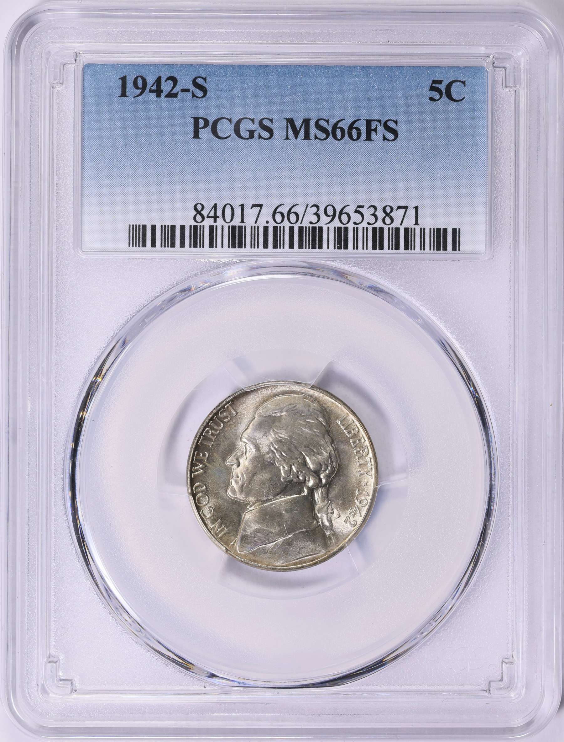 1942-S Jefferson Nickel PCGS MS-66 FS (Item 968385) | GreatCollections Coin Auctions
