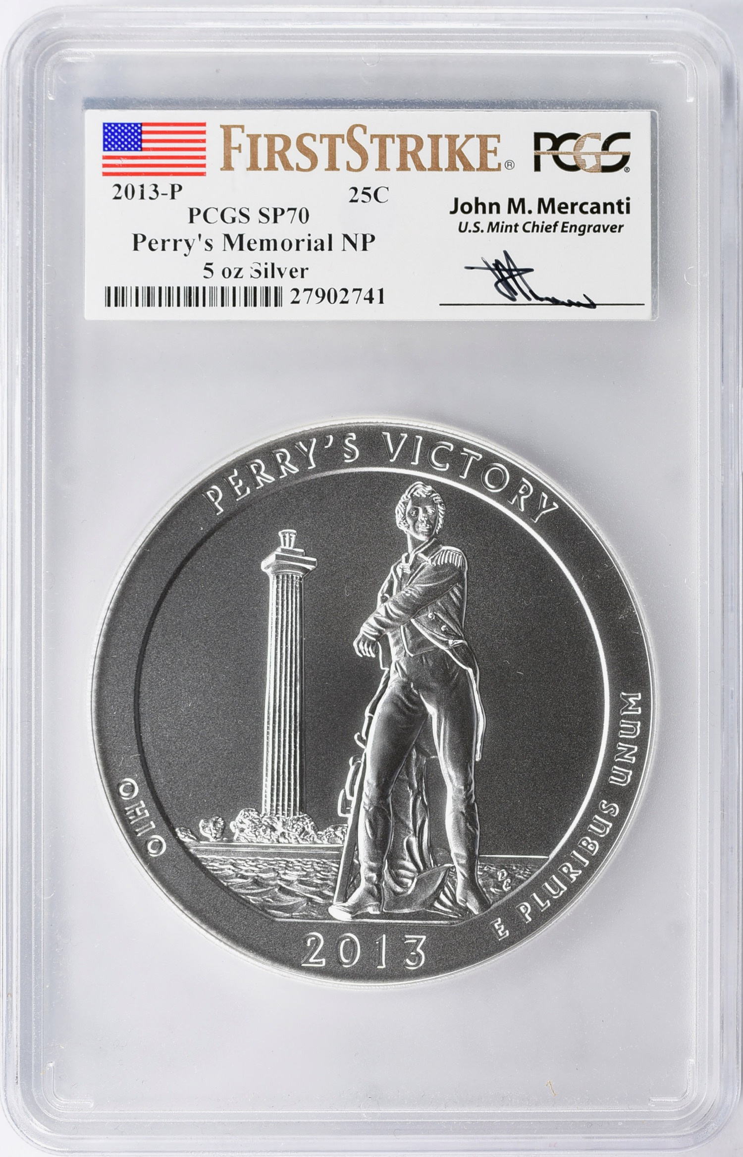 2013-P America the Beautiful Silver 5 oz. Perrys Memorial NP First ...