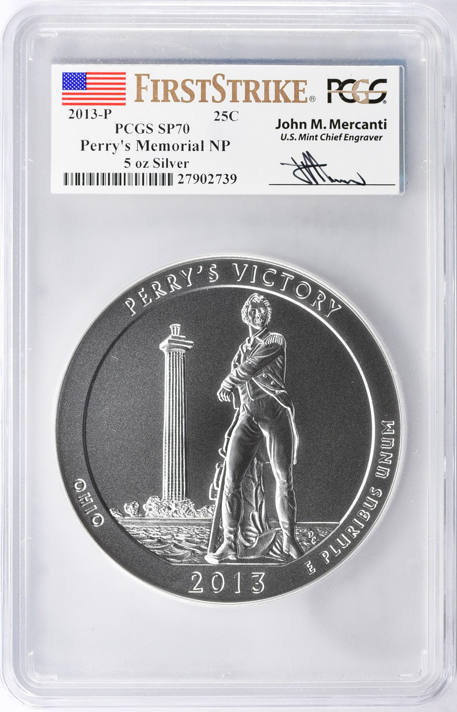 2013-P America the Beautiful Silver 5 oz. Perrys Memorial NP First ...