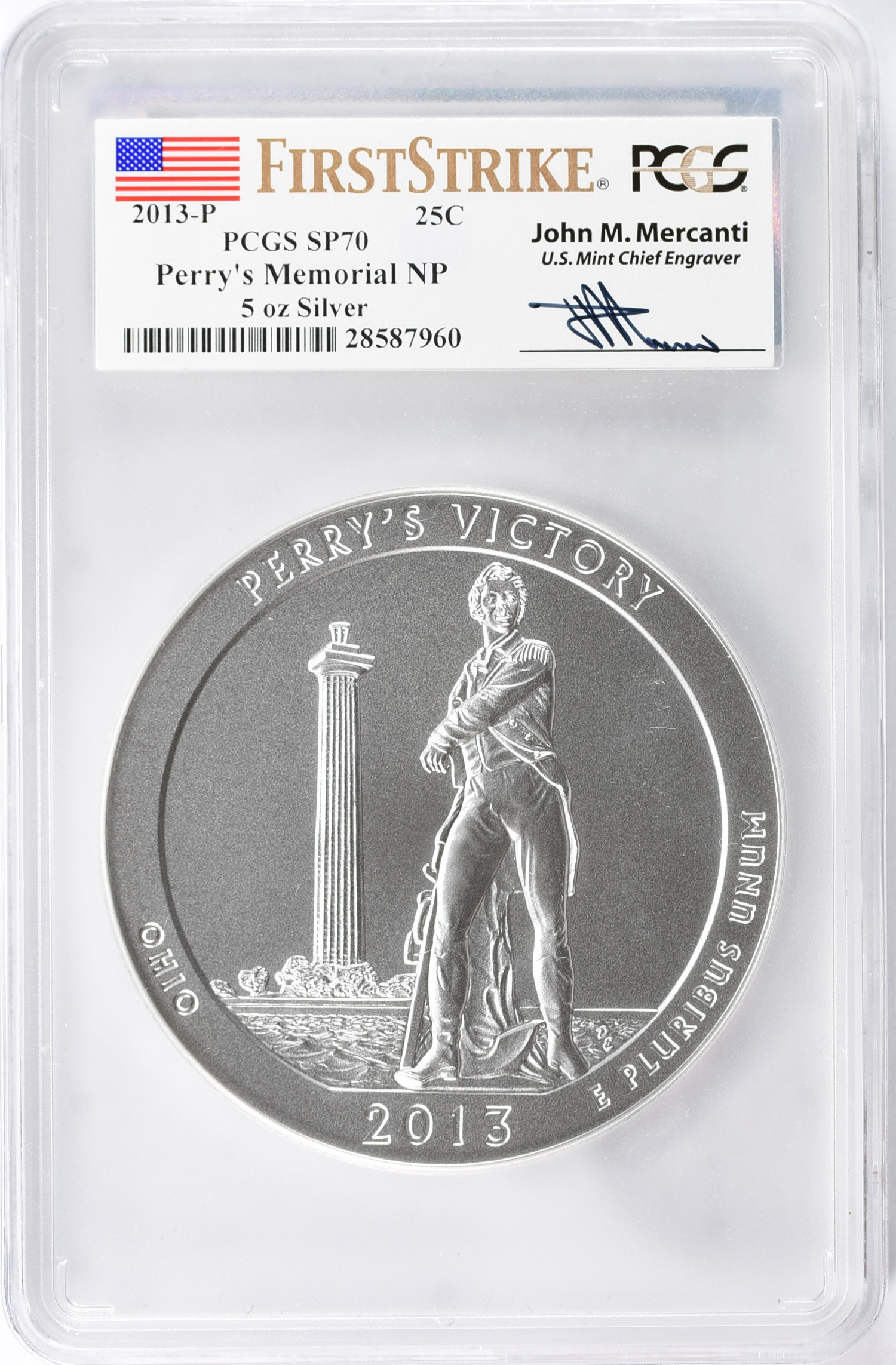 2013-P America the Beautiful Silver 5 oz. Perrys Memorial NP First ...