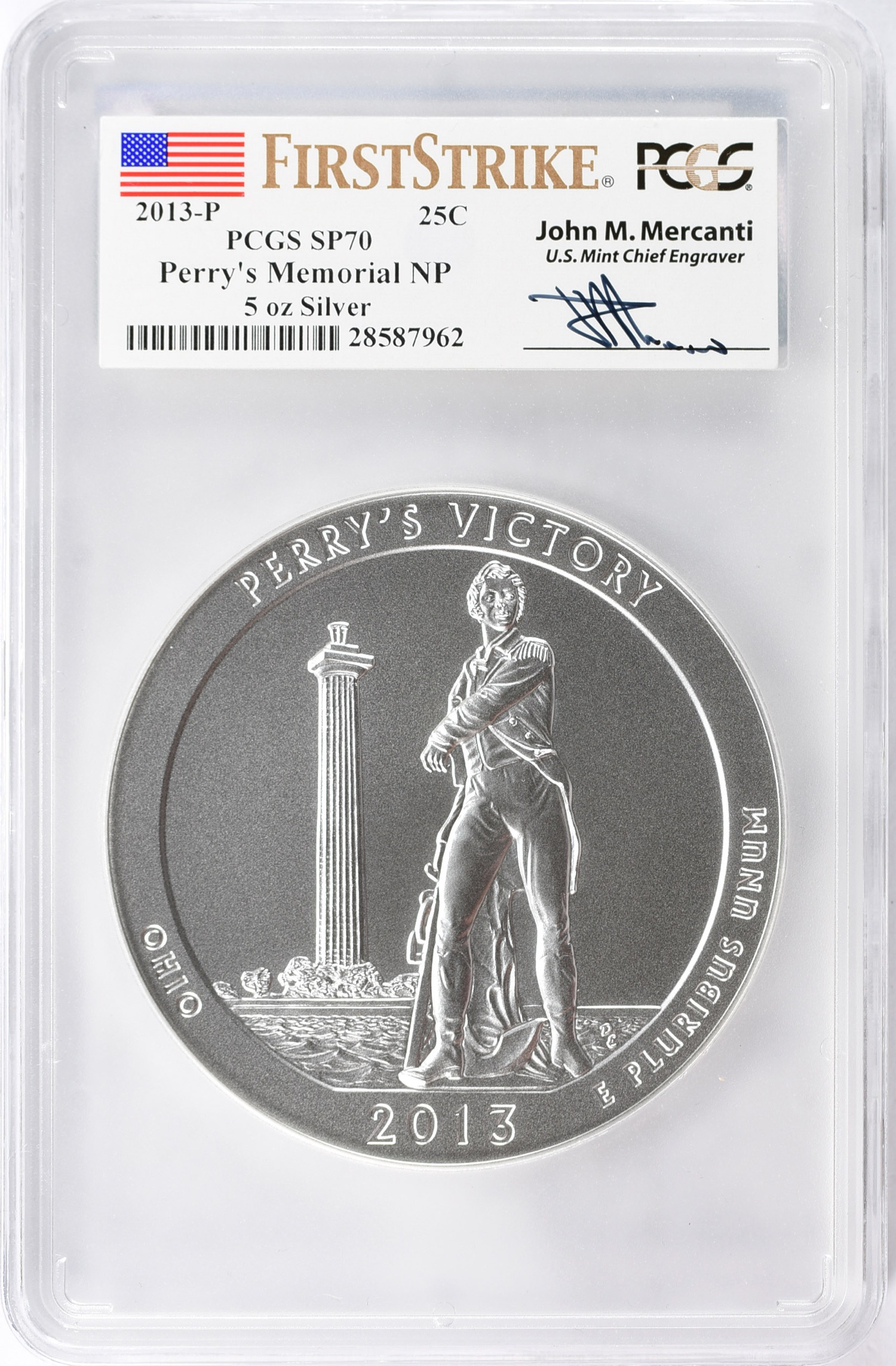 2013-P America the Beautiful Silver 5 oz. Perrys Memorial NP First ...