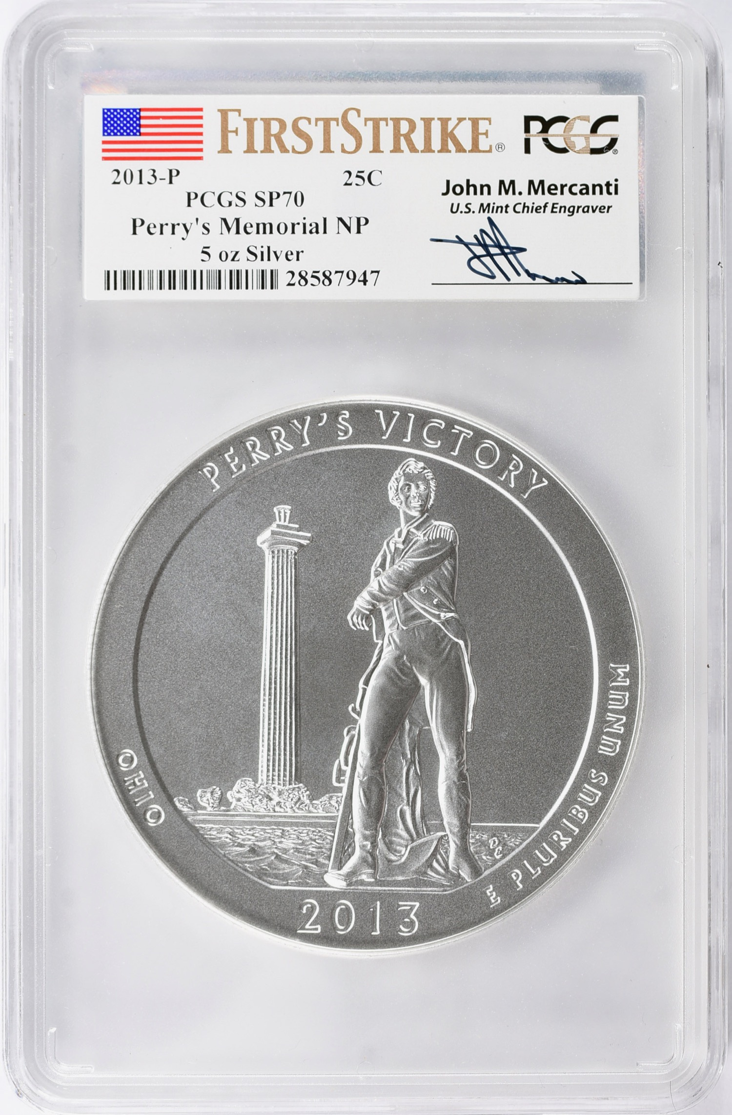 2013-P America the Beautiful Silver 5 oz. Perrys Memorial NP First ...