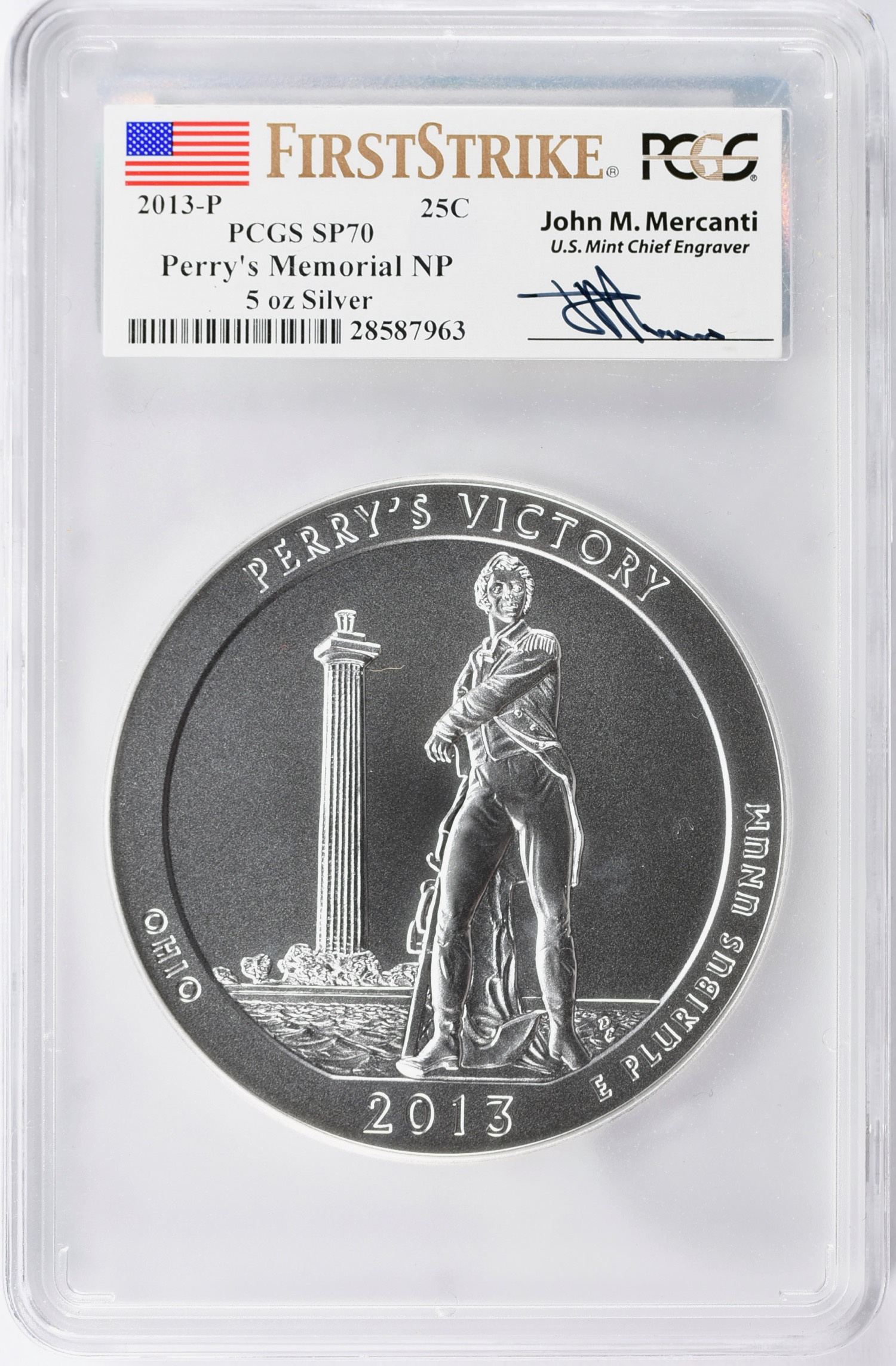 2013-P America the Beautiful Silver 5 oz. Perrys Memorial NP First ...
