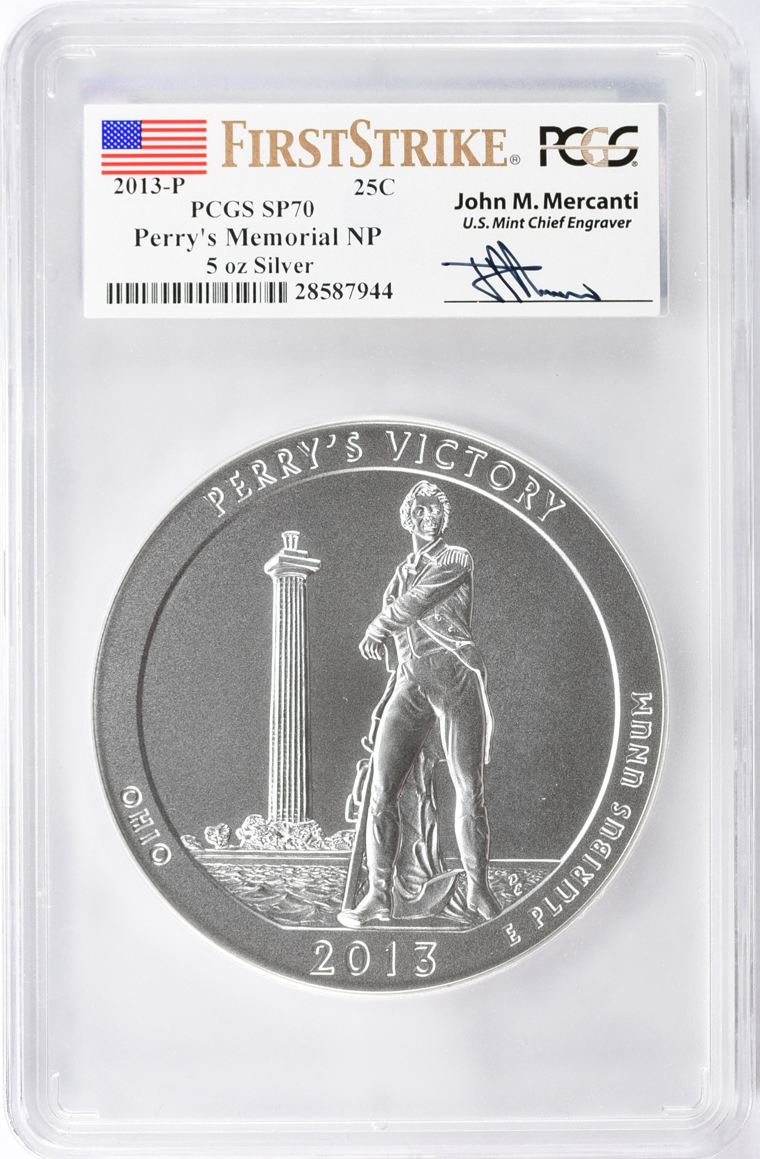 2013-P America the Beautiful Silver 5 oz. Perrys Memorial NP First ...