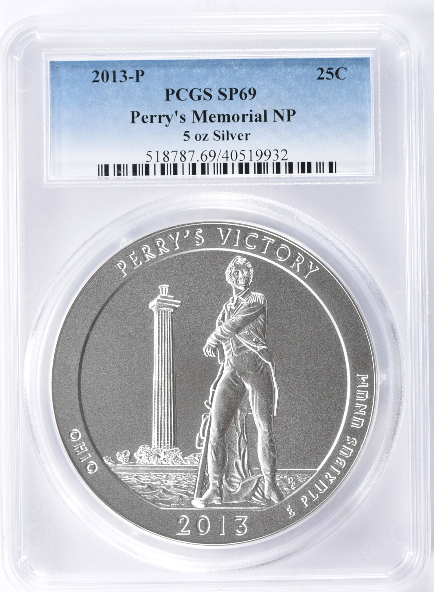 2013-P America the Beautiful Silver 5 oz. Perrys Memorial NP PCGS SP-69 ...