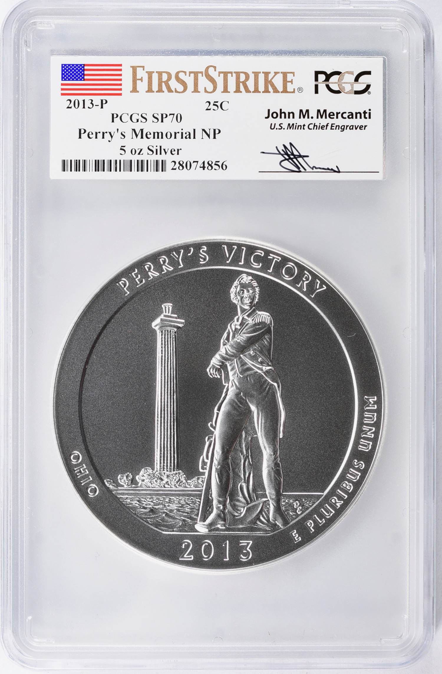2013-P America the Beautiful Silver 5 oz. Perrys Memorial NP First ...