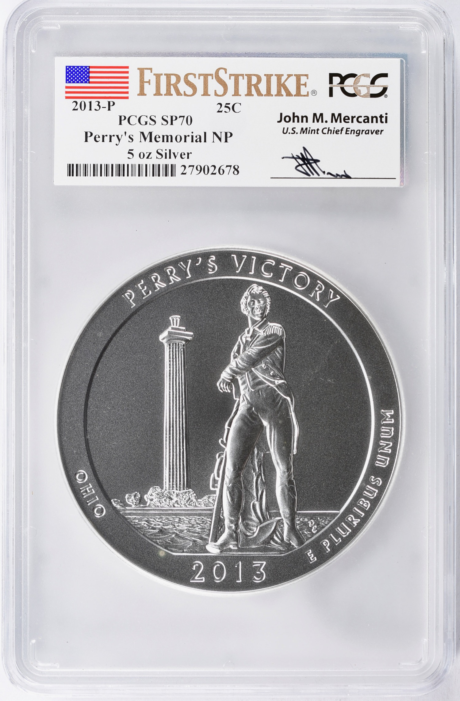 2013-P America the Beautiful Silver 5 oz. Perrys Memorial NP First ...